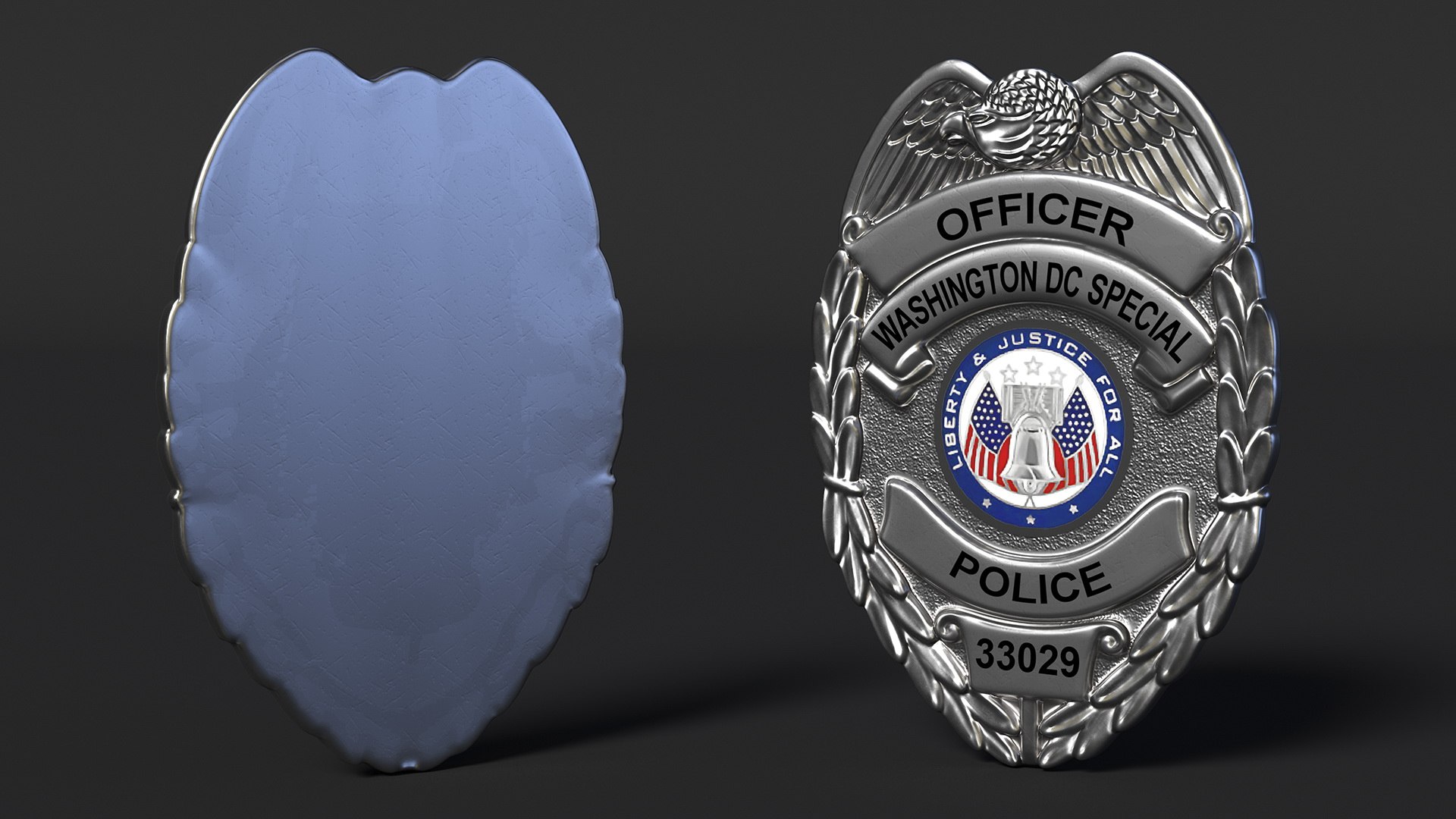 3D Police Badge Silver - TurboSquid 2161833