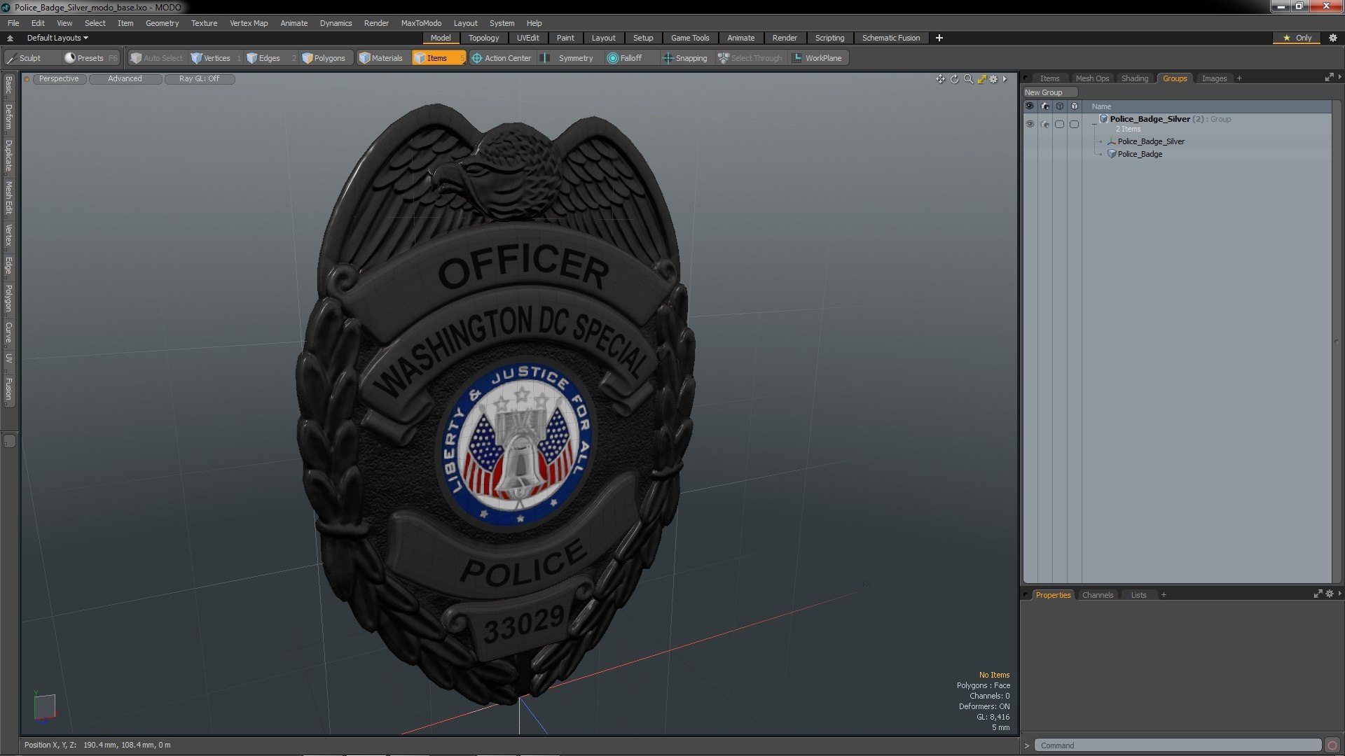 3D Police Badge Silver - TurboSquid 2161833