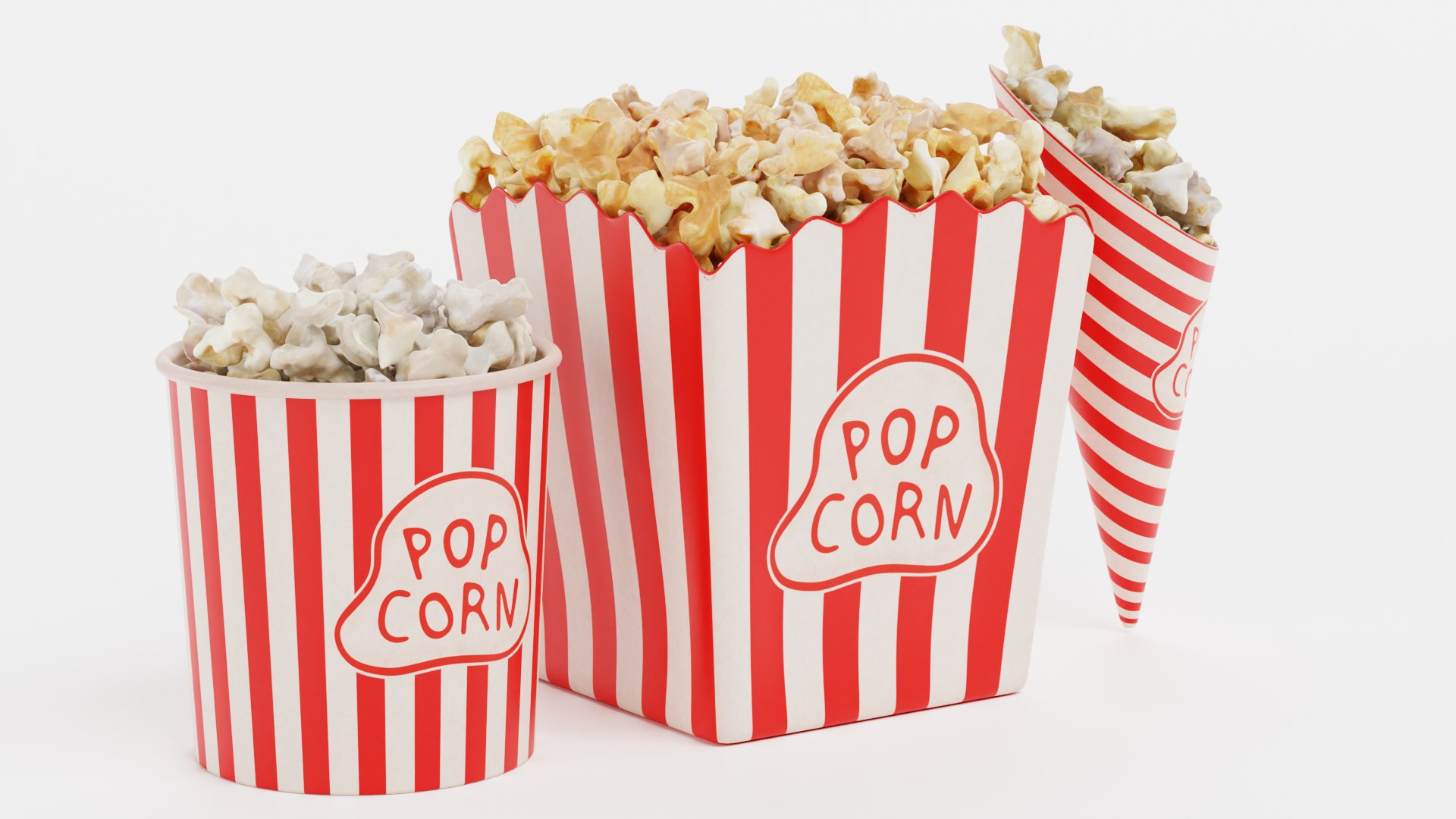 3D Popcorn in Cups - TurboSquid 2067231