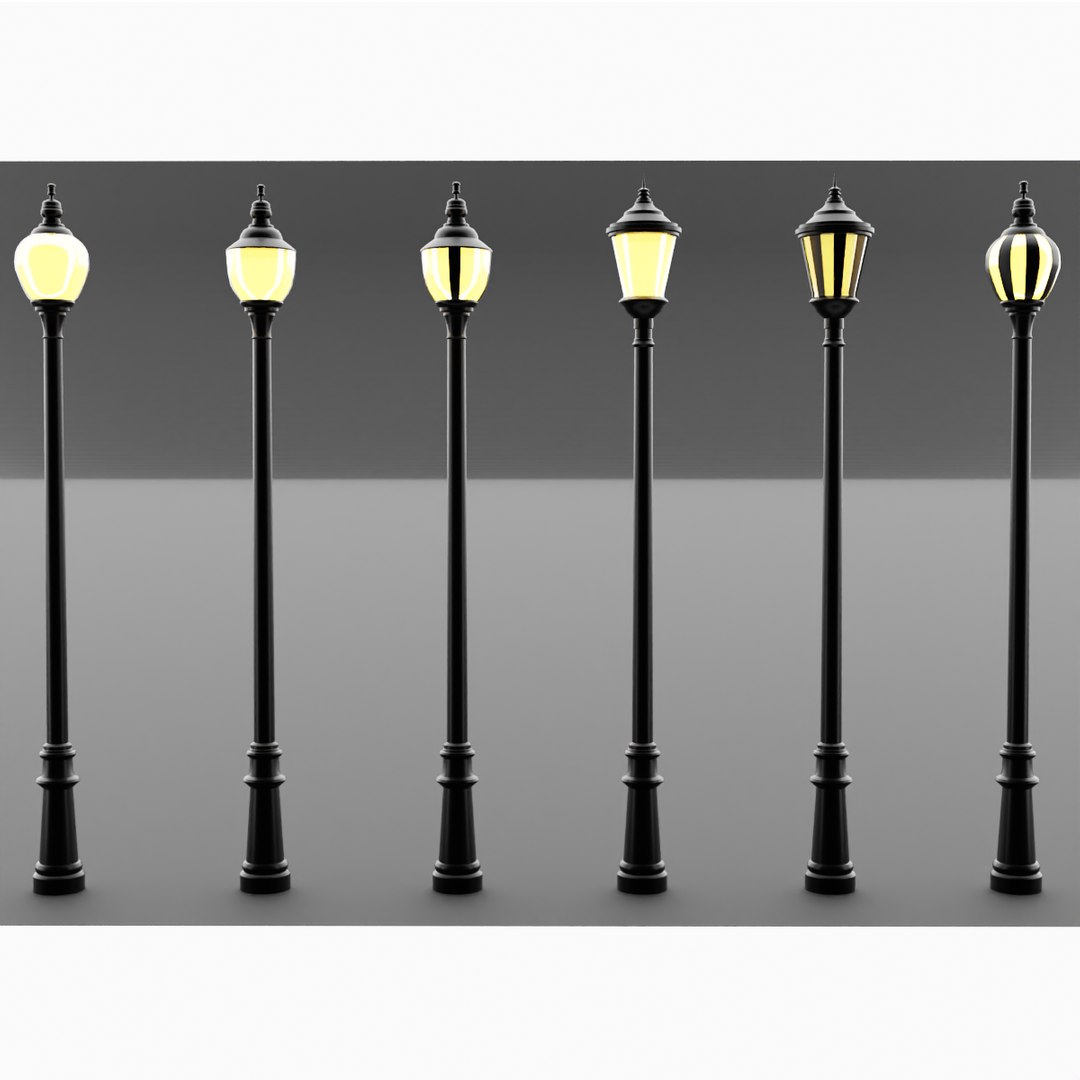 Pack Of 6 Street Lamps 3D Models 3D Model - TurboSquid 2054709