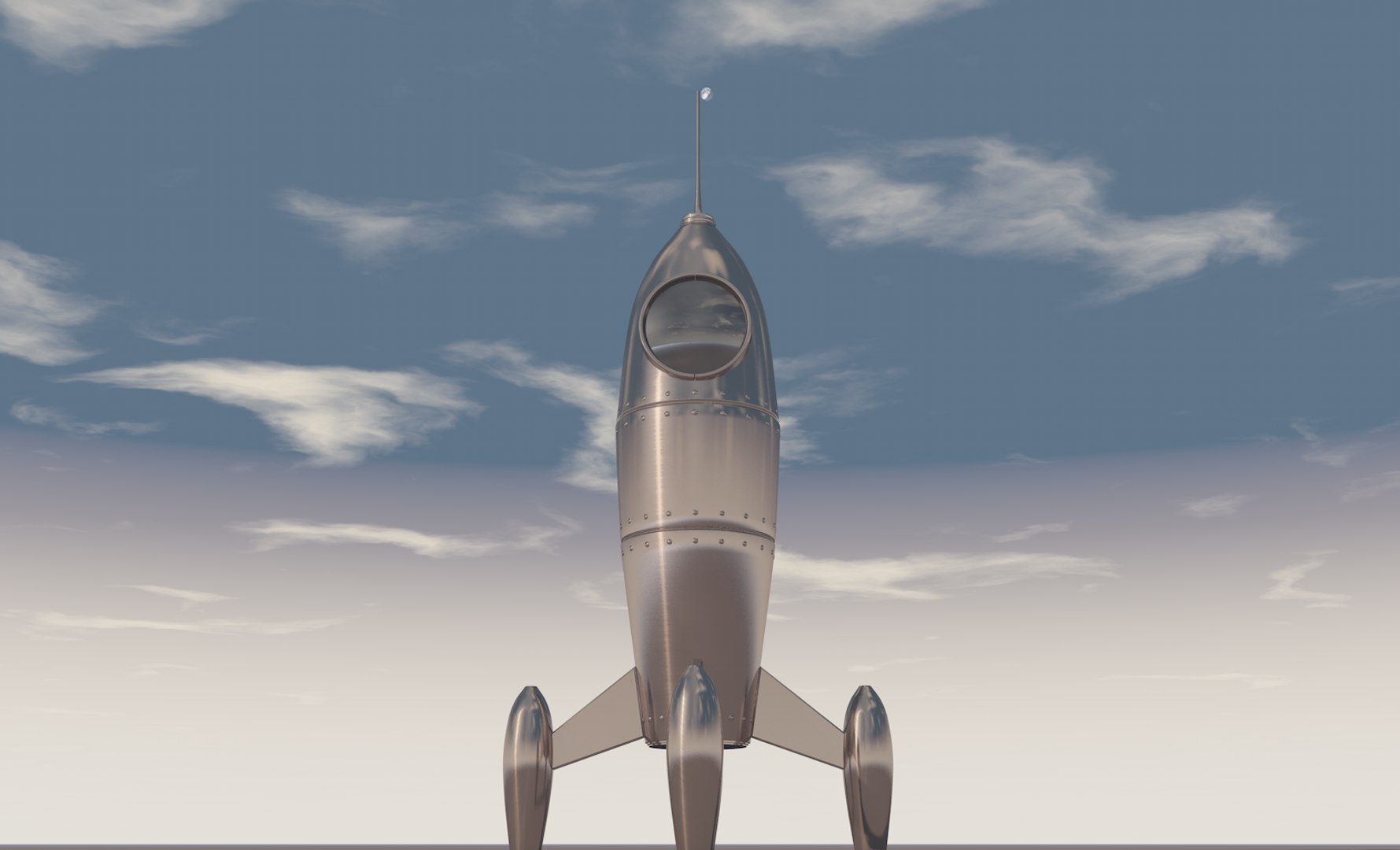 3D Retro Rocket - TurboSquid 1245092