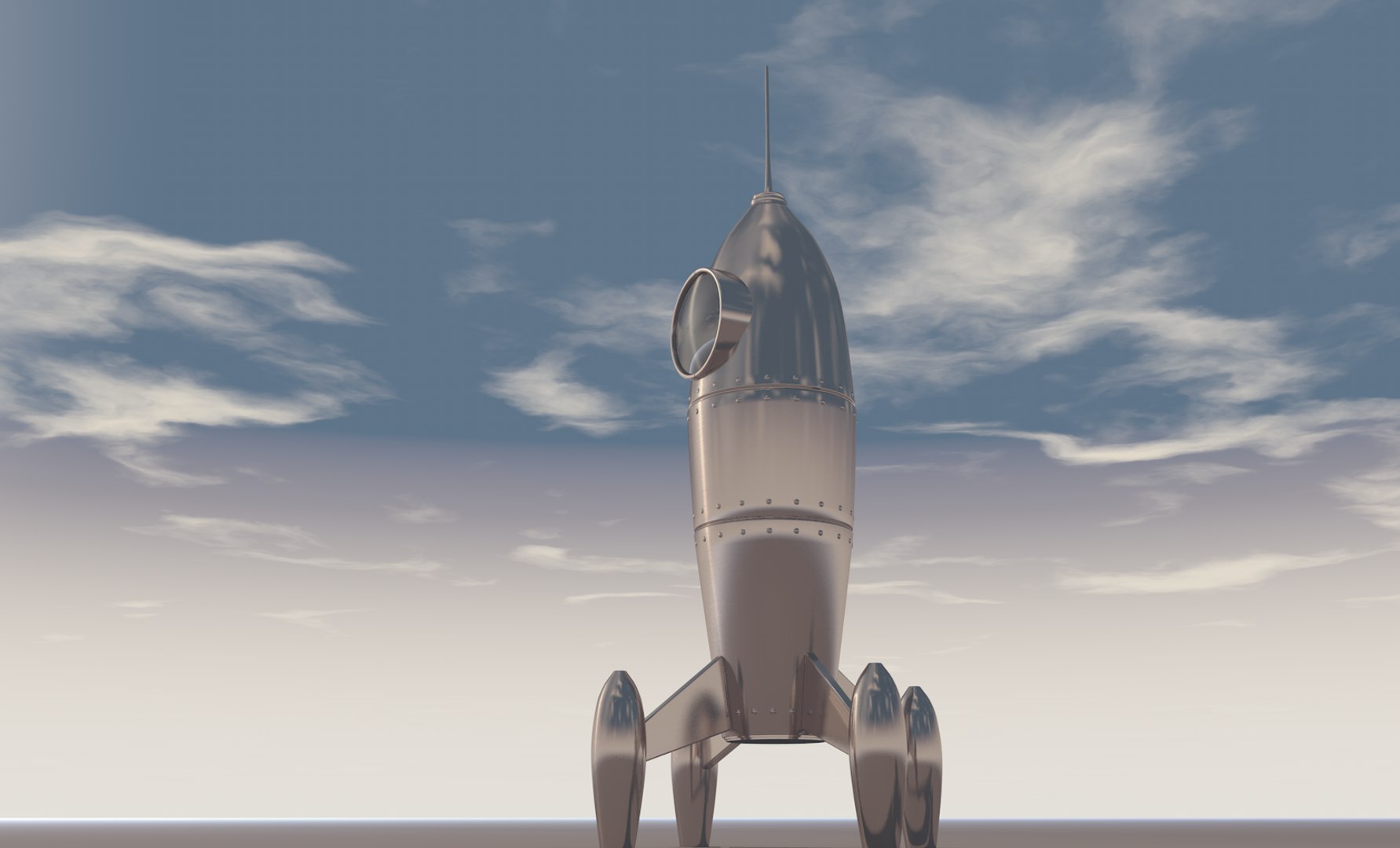 3D Retro Rocket - TurboSquid 1245092