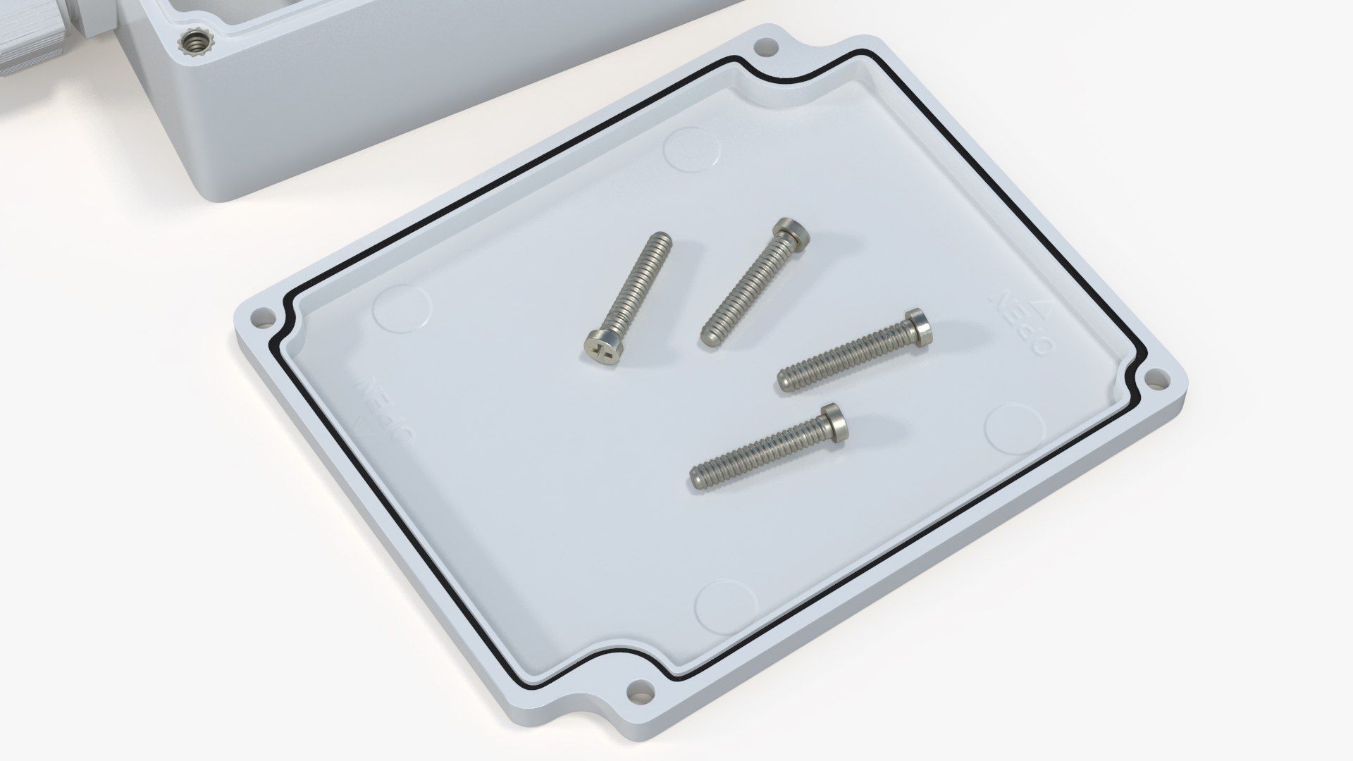 3D White Junction Box With 2 Wires - TurboSquid 1908723