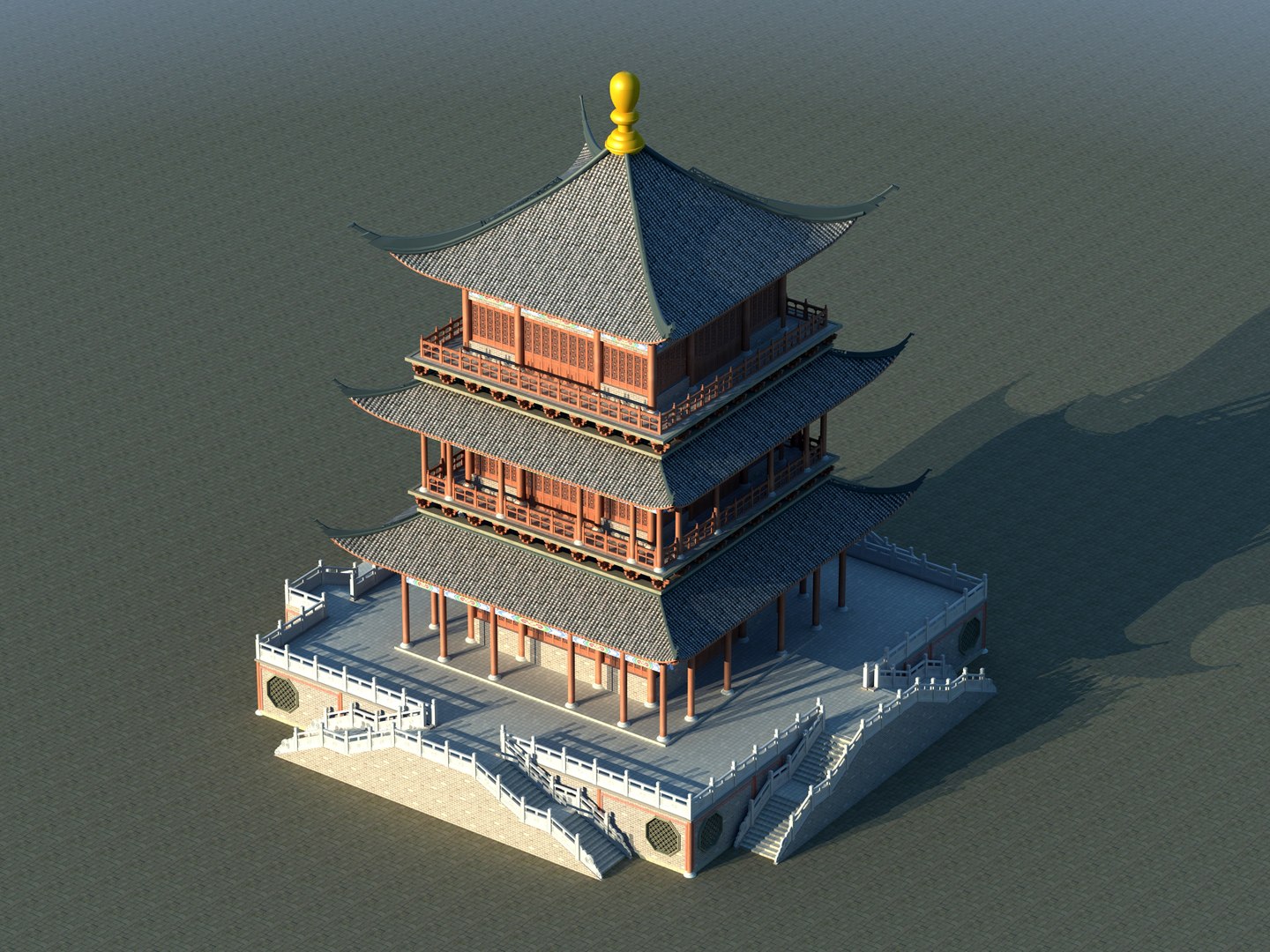Chinese Building 3D Model - TurboSquid 1401561