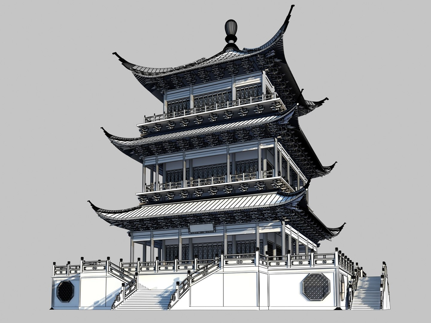 Chinese Building 3D Model - TurboSquid 1401561
