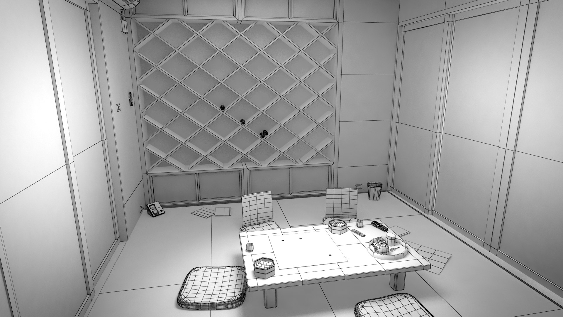 3D Model Japanese Style Living Room - TurboSquid 2297817