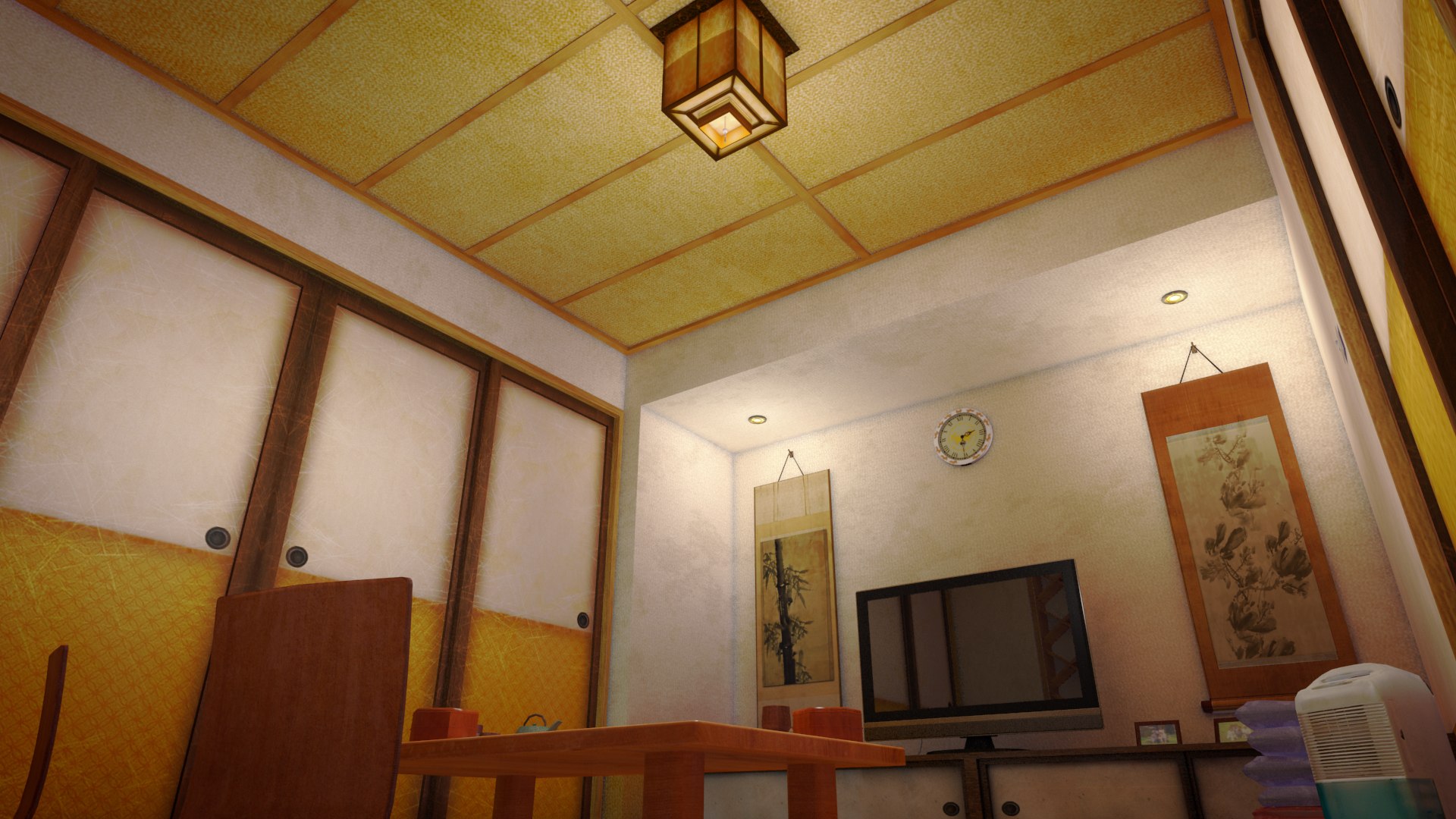 3D Model Japanese Style Living Room - TurboSquid 2297817