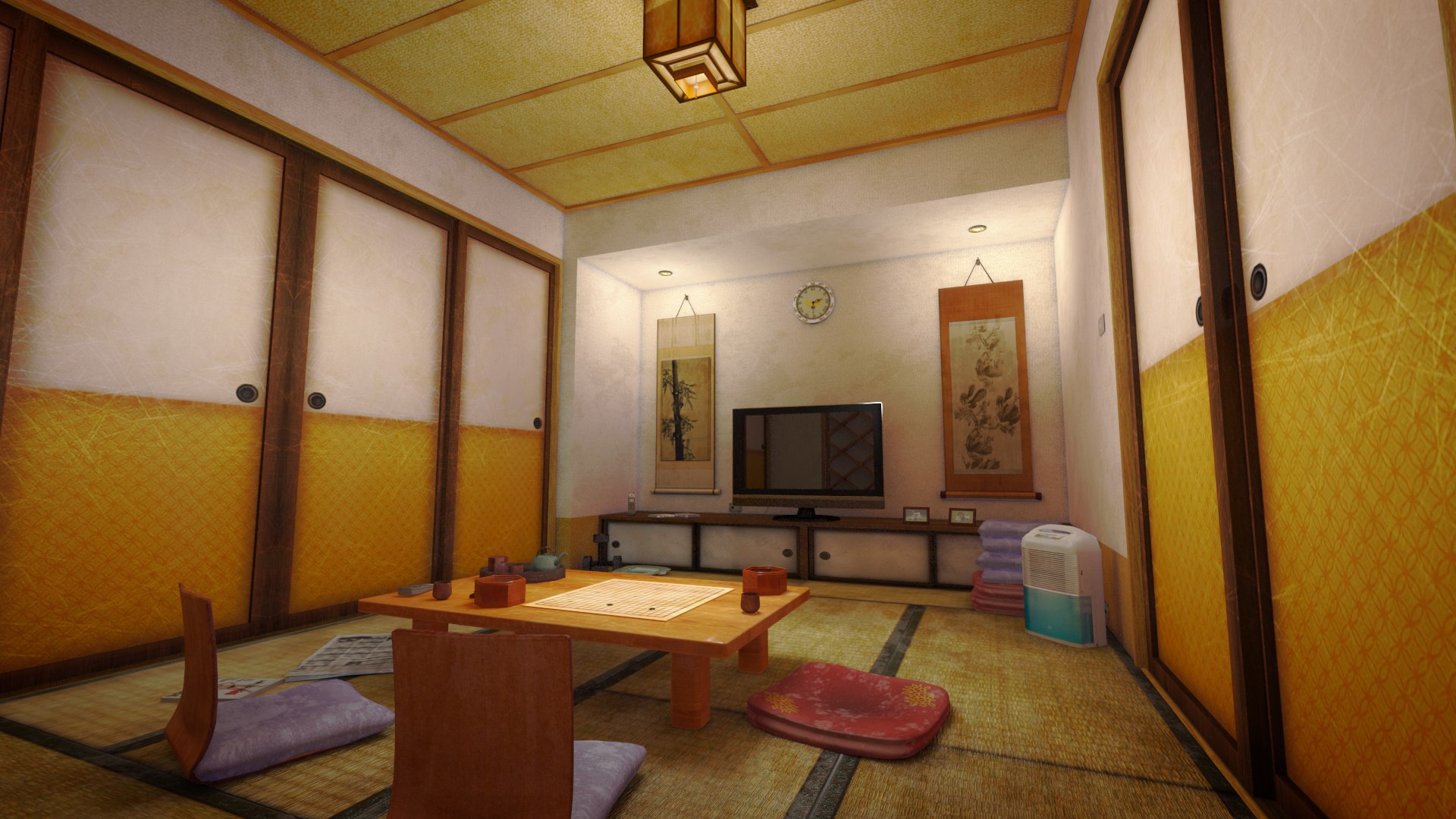 3D Model Japanese Style Living Room - TurboSquid 2297817