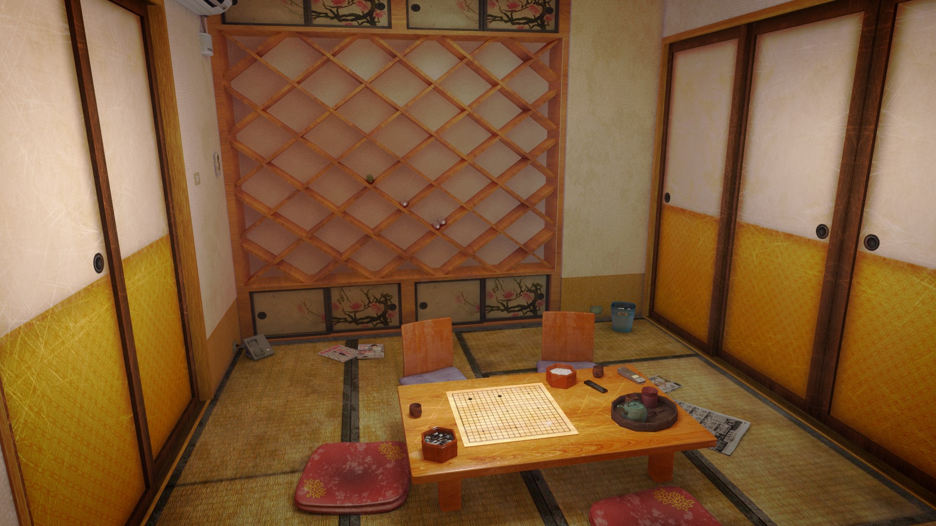 3D Model Japanese Style Living Room - TurboSquid 2297817