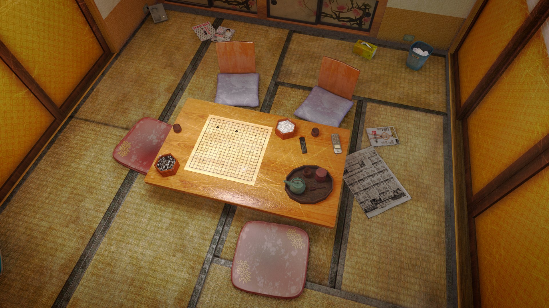 3D Model Japanese Style Living Room - TurboSquid 2297817