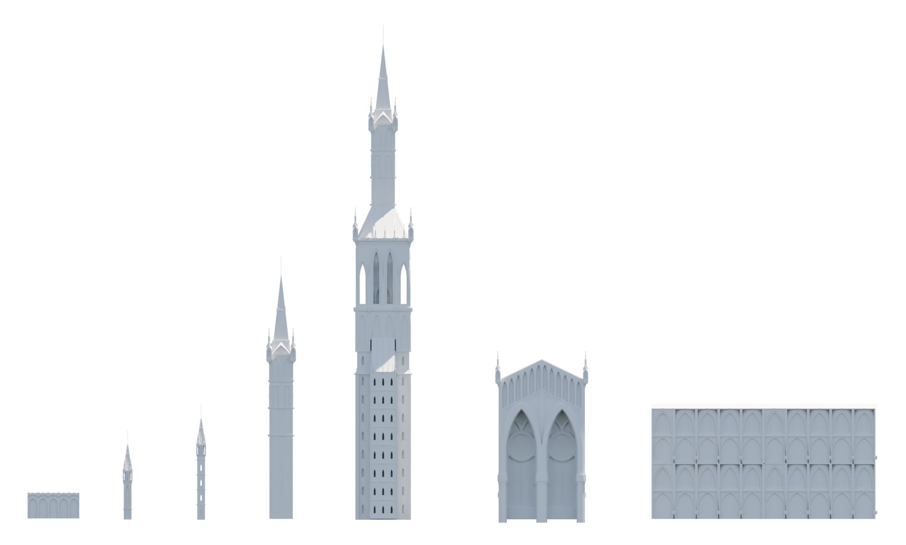 Gothic Castle Assets 3D Model - TurboSquid 2268945
