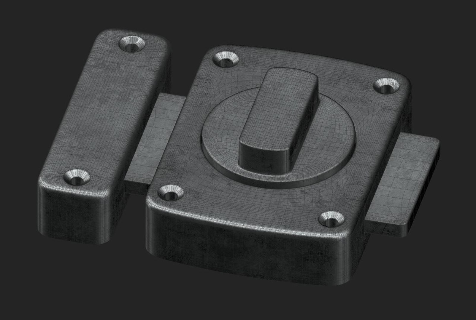 3D Model Realistic Door Latch - TurboSquid 1605245