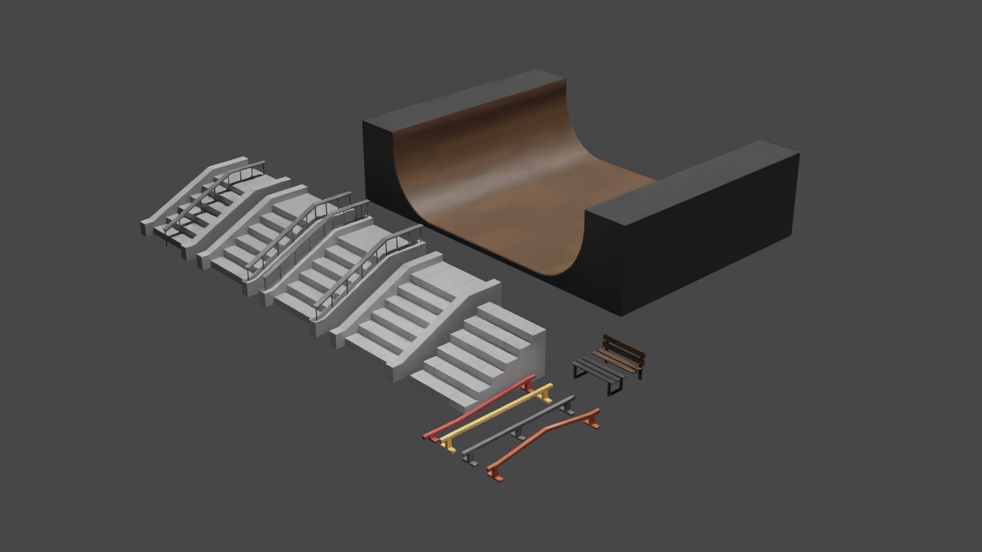 3D Model Skateboarding Starter Park - Cartoon Style - TurboSquid 2048463