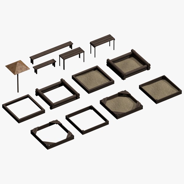 modelo 3d Sandbox Set For Playground - TurboSquid 1990327