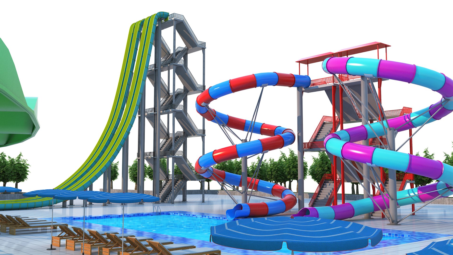 Water Park 2 3D Model - TurboSquid 1801392