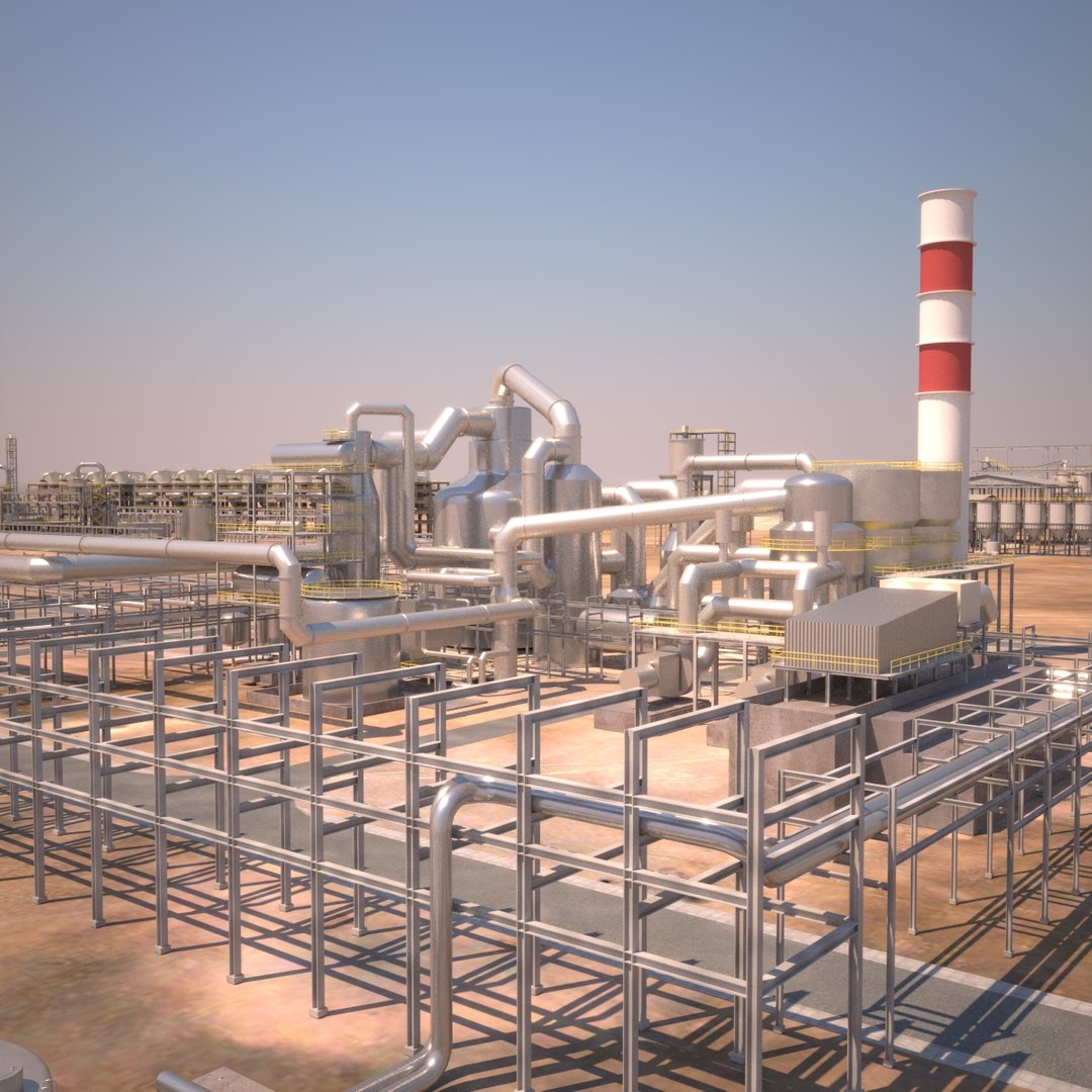 Oil Refinery 3D Model - TurboSquid 2004836