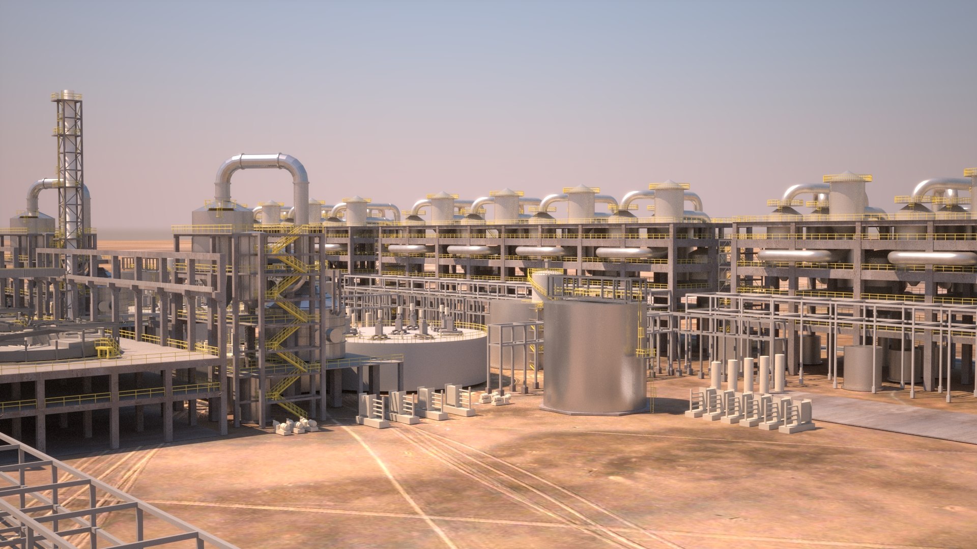 Oil Refinery 3D Model - TurboSquid 2004836