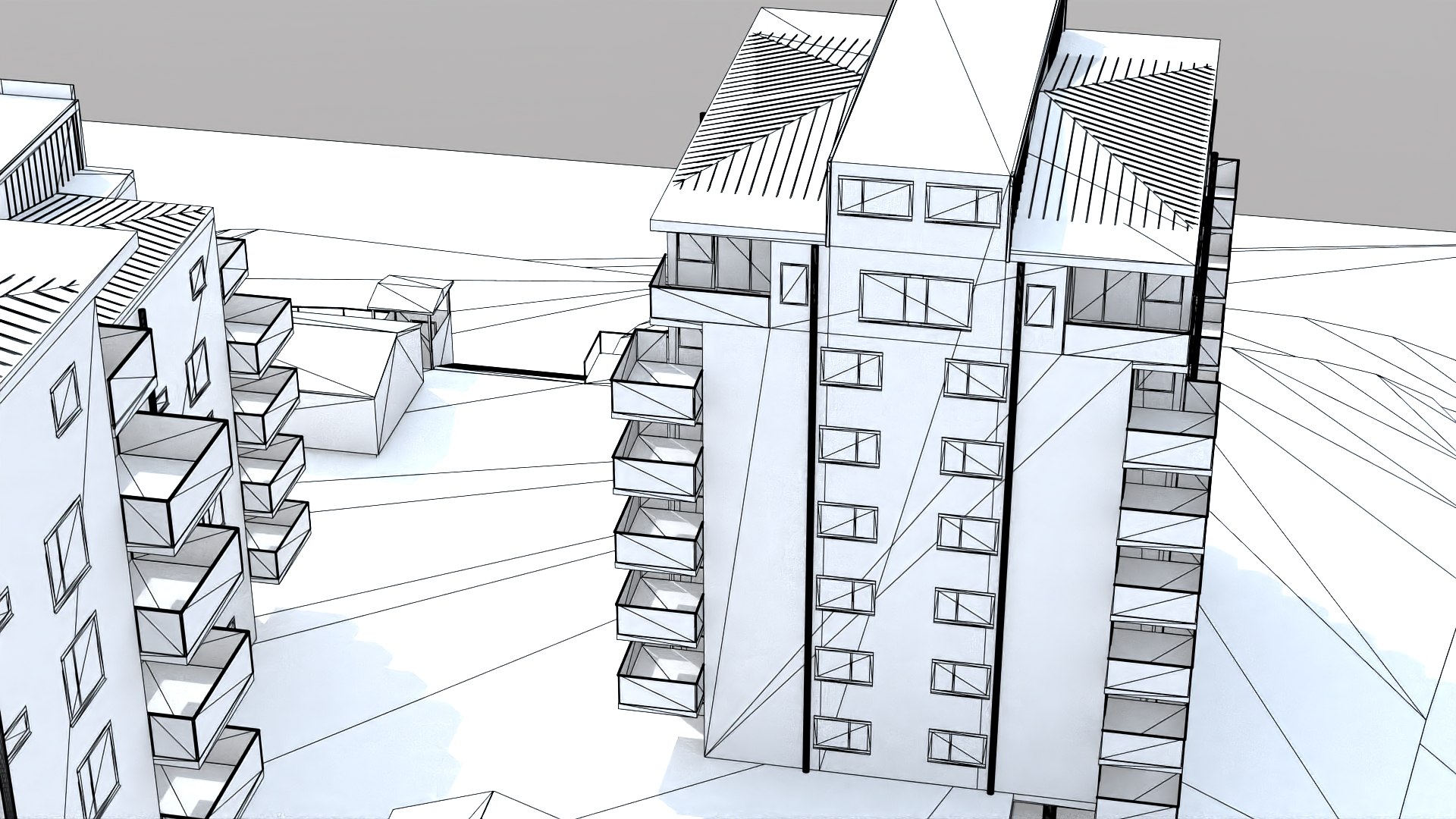 3D High-rise Building Model - TurboSquid 1645539