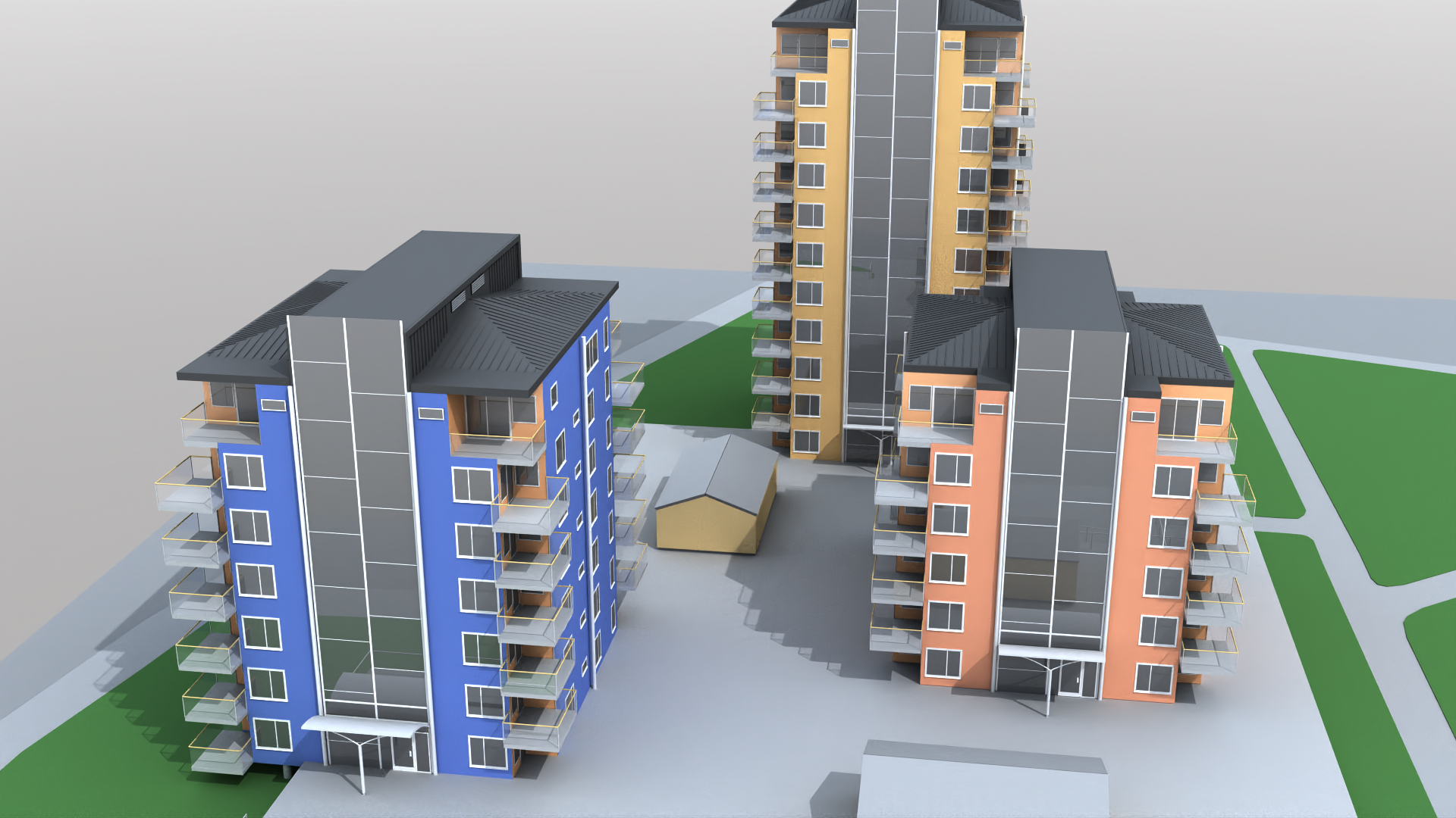 3D High-rise Building Model - TurboSquid 1645539