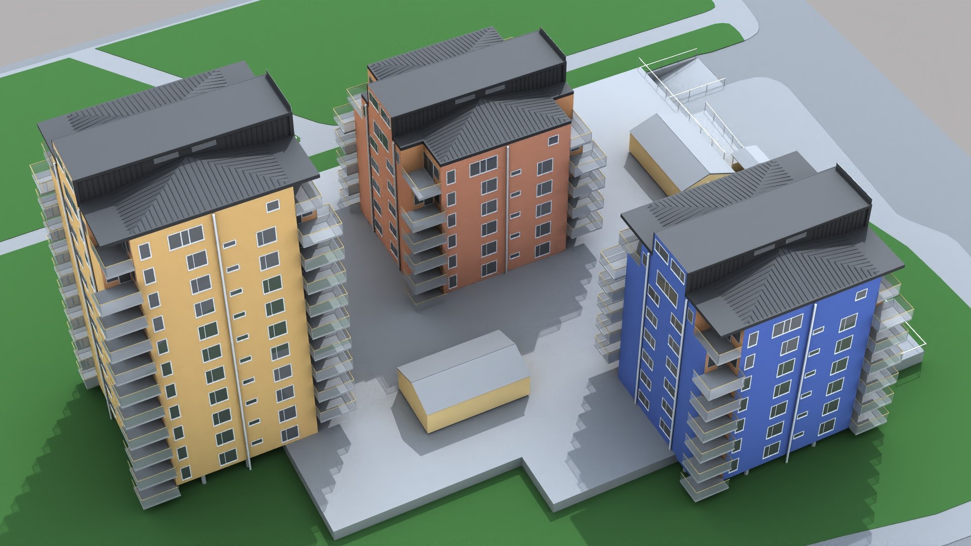 3D High-rise Building Model - TurboSquid 1645539