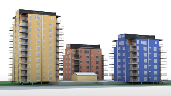 3D high-rise building model - TurboSquid 1645539