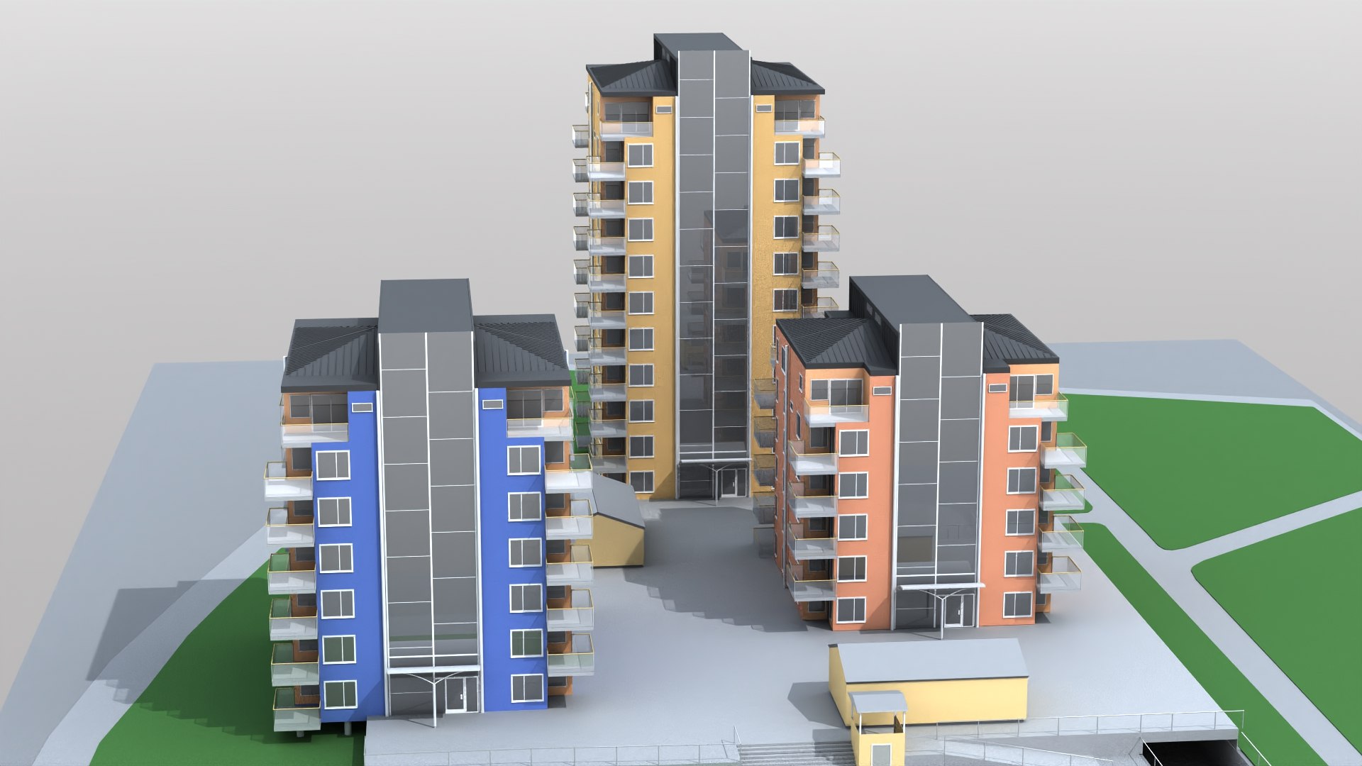 3D High-rise Building Model - TurboSquid 1645539