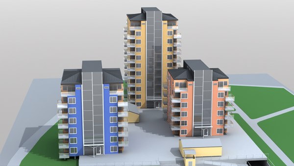 3D high-rise building model - TurboSquid 1645539