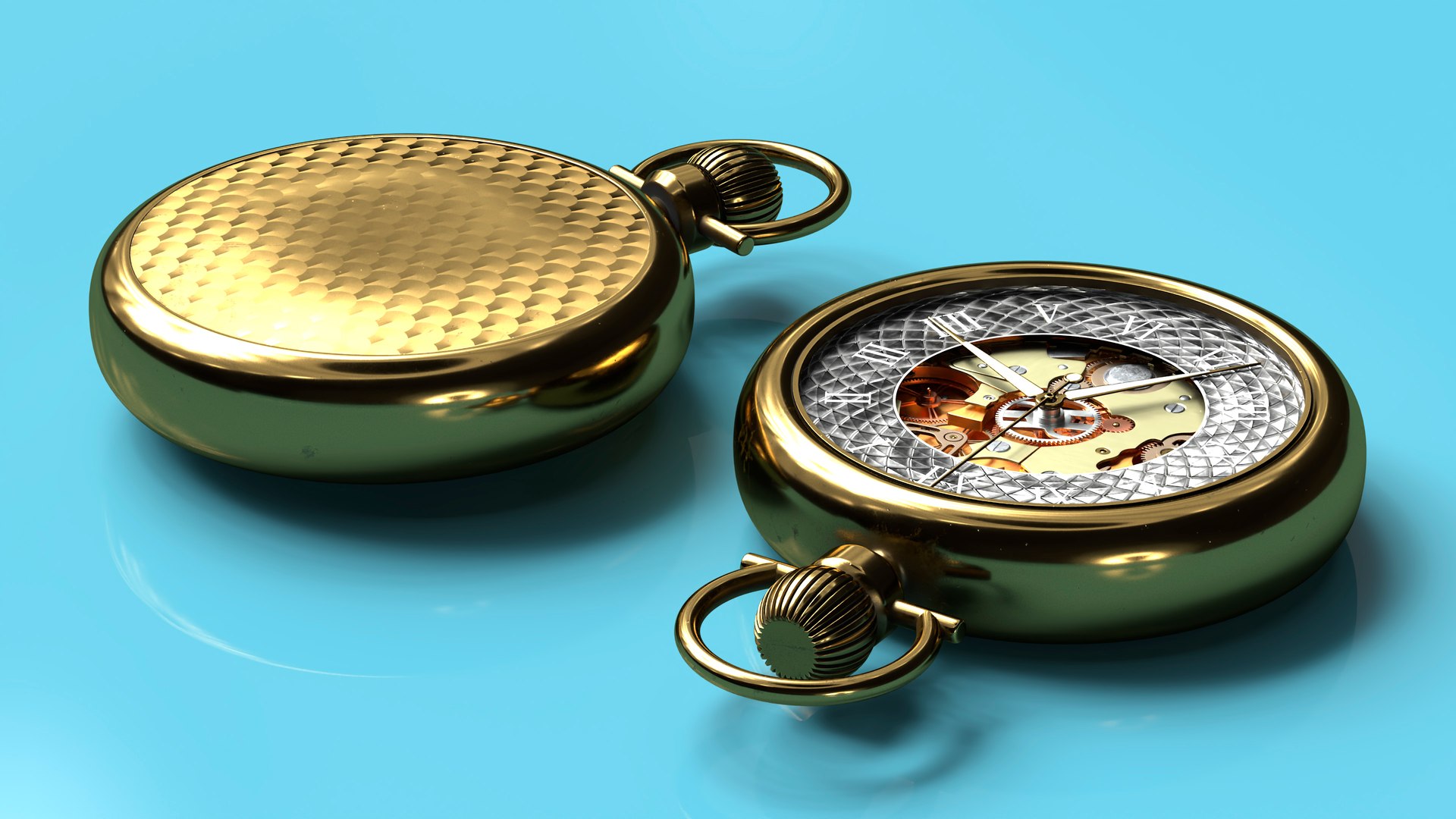Gold Antique Pocket Watch Animated 3D Model - TurboSquid 2271645