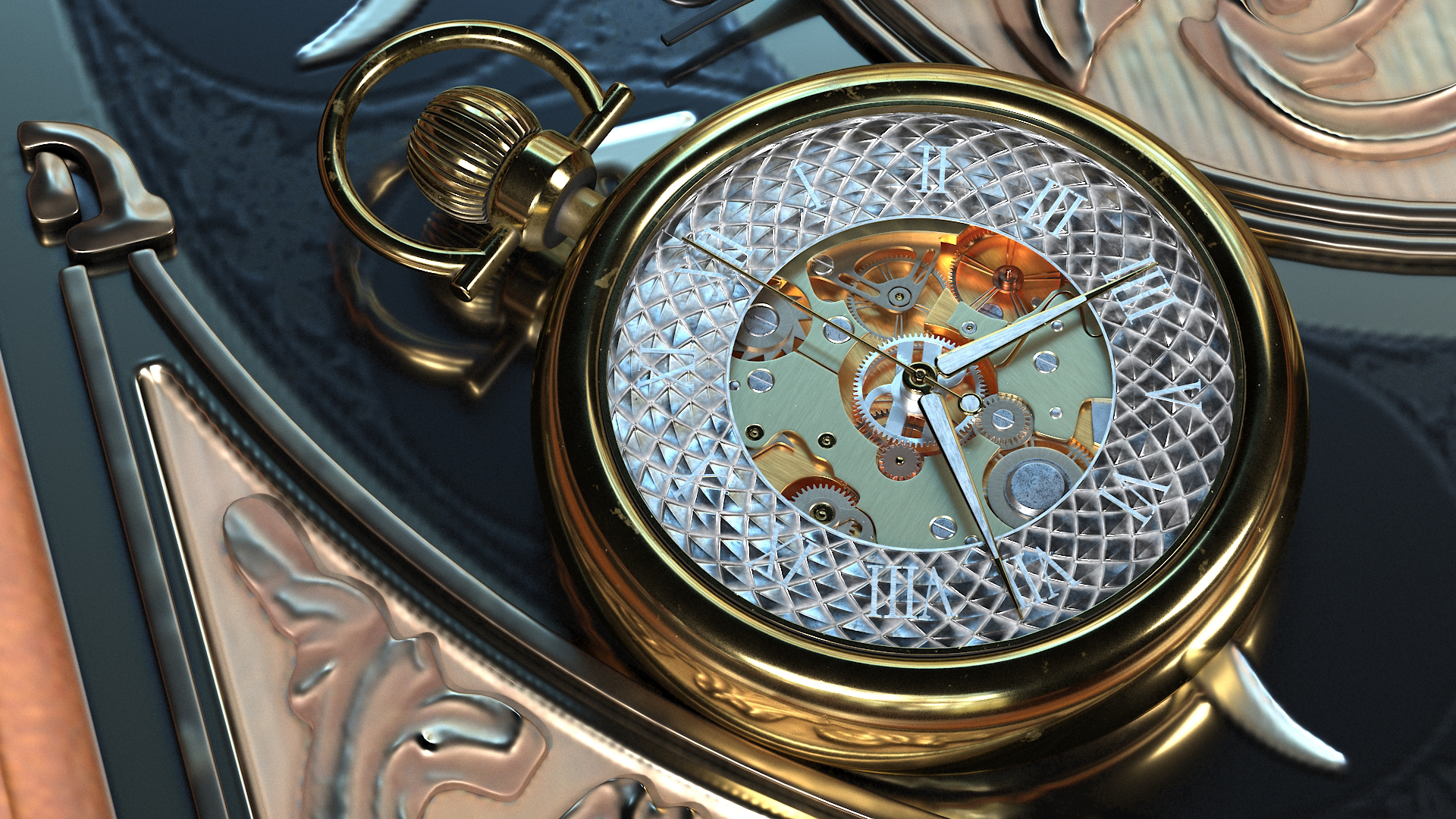 Gold Antique Pocket Watch Animated 3D Model - TurboSquid 2271645