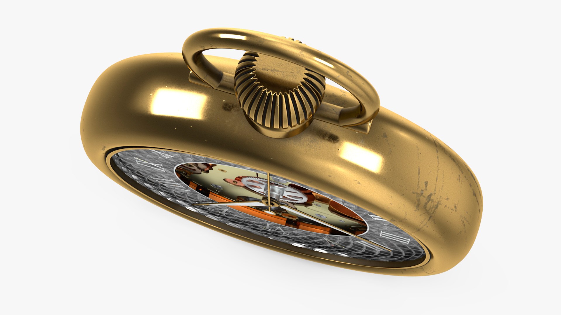 Gold Antique Pocket Watch Animated 3D Model - TurboSquid 2271645