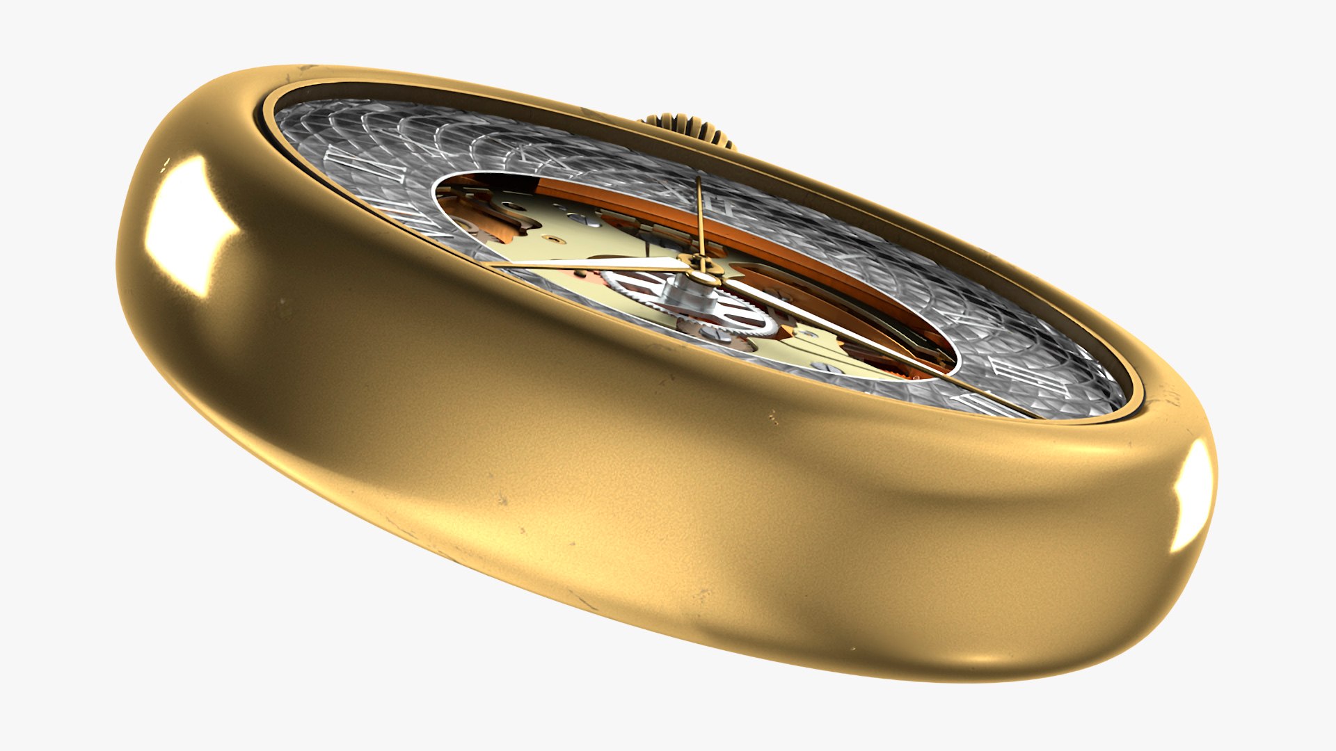 Gold Antique Pocket Watch Animated 3D Model - TurboSquid 2271645