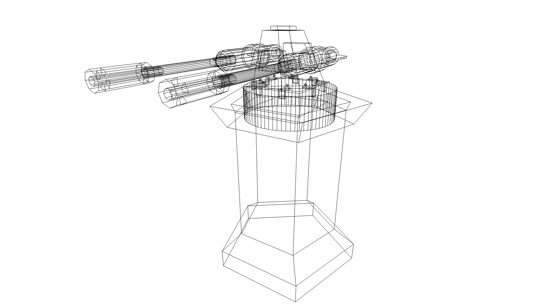 3d Double Gun Turret