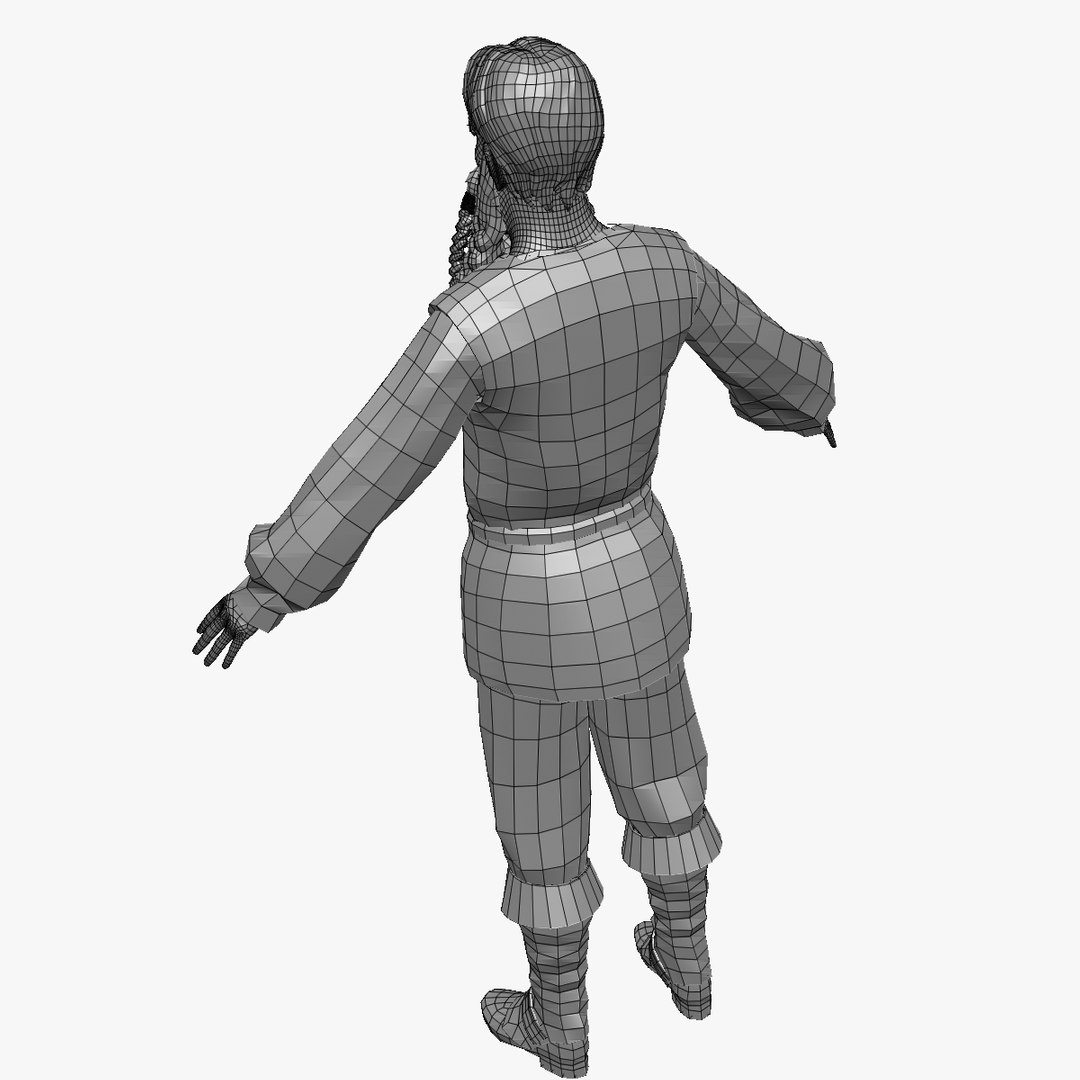 sculpt peasant man zbrush 3d obj