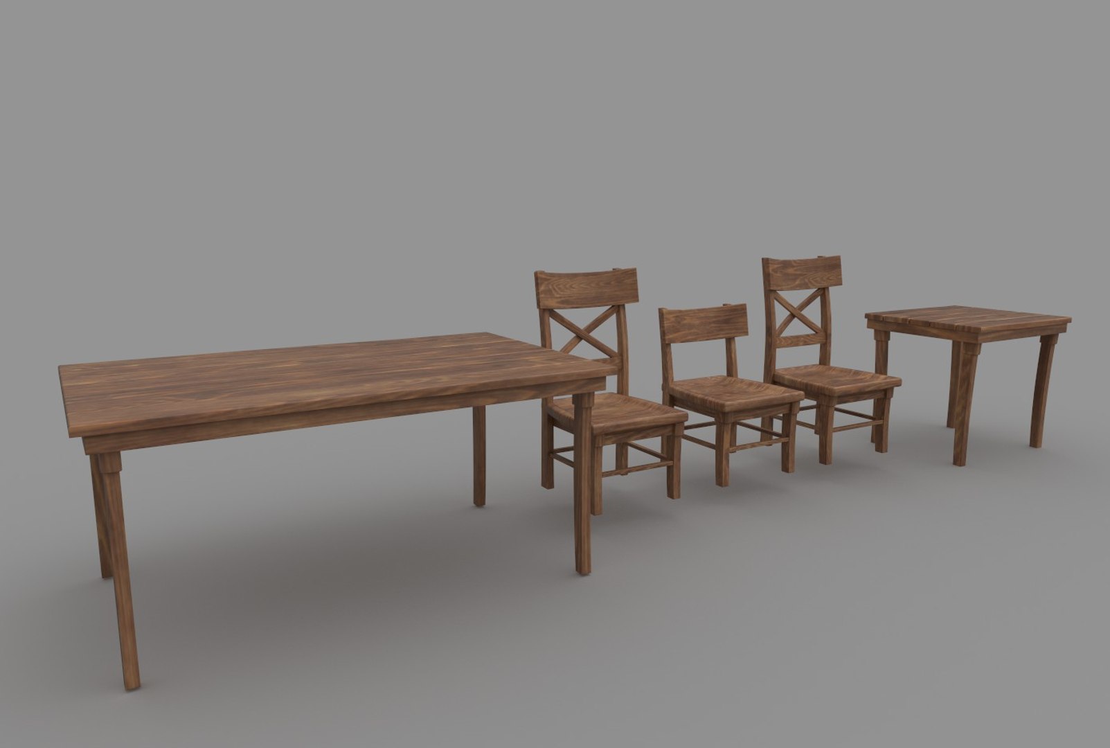 3D Wood Table Chair - TurboSquid 1649972