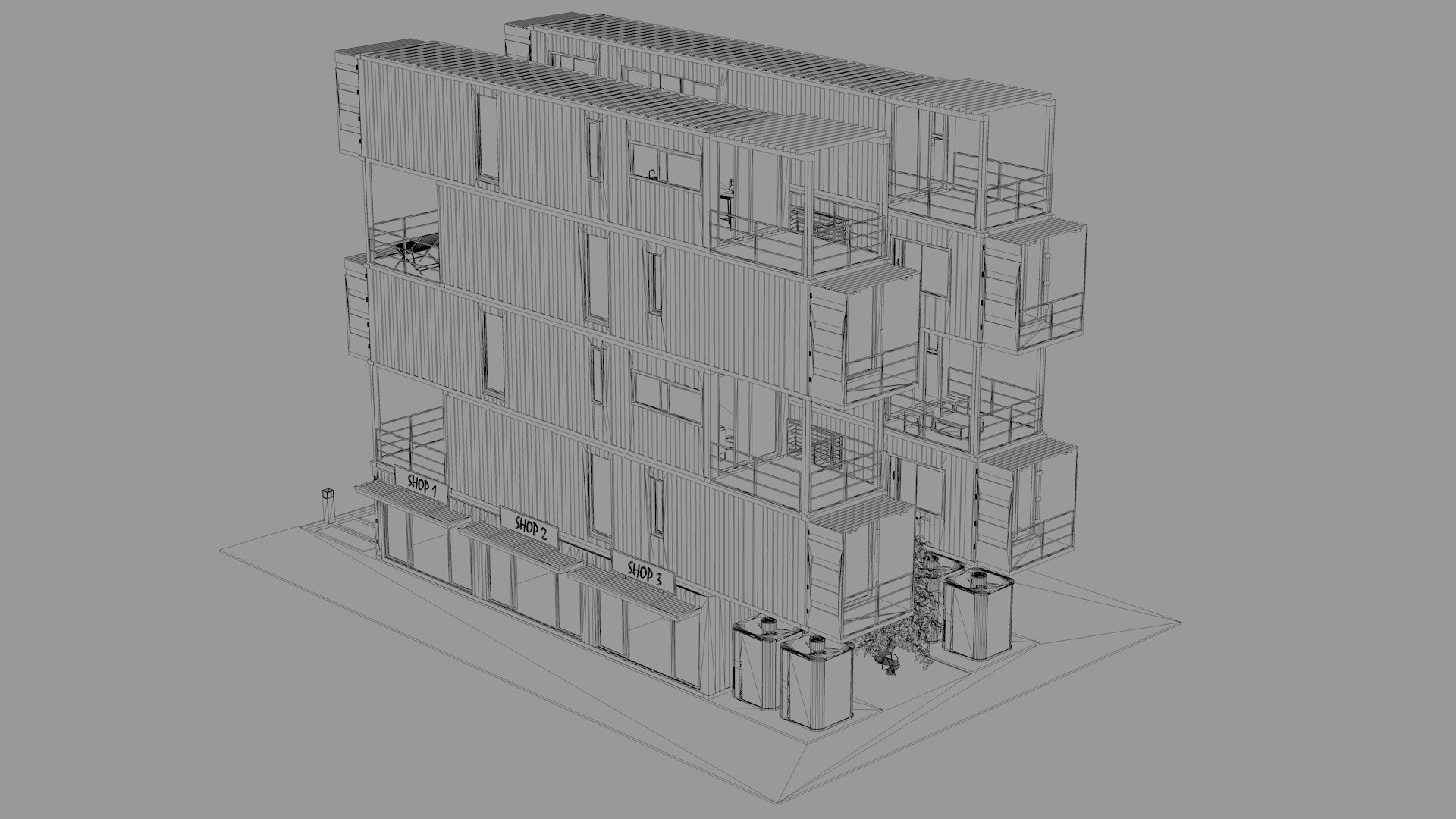 3D Container Residential Apartment Building - TurboSquid 1772798