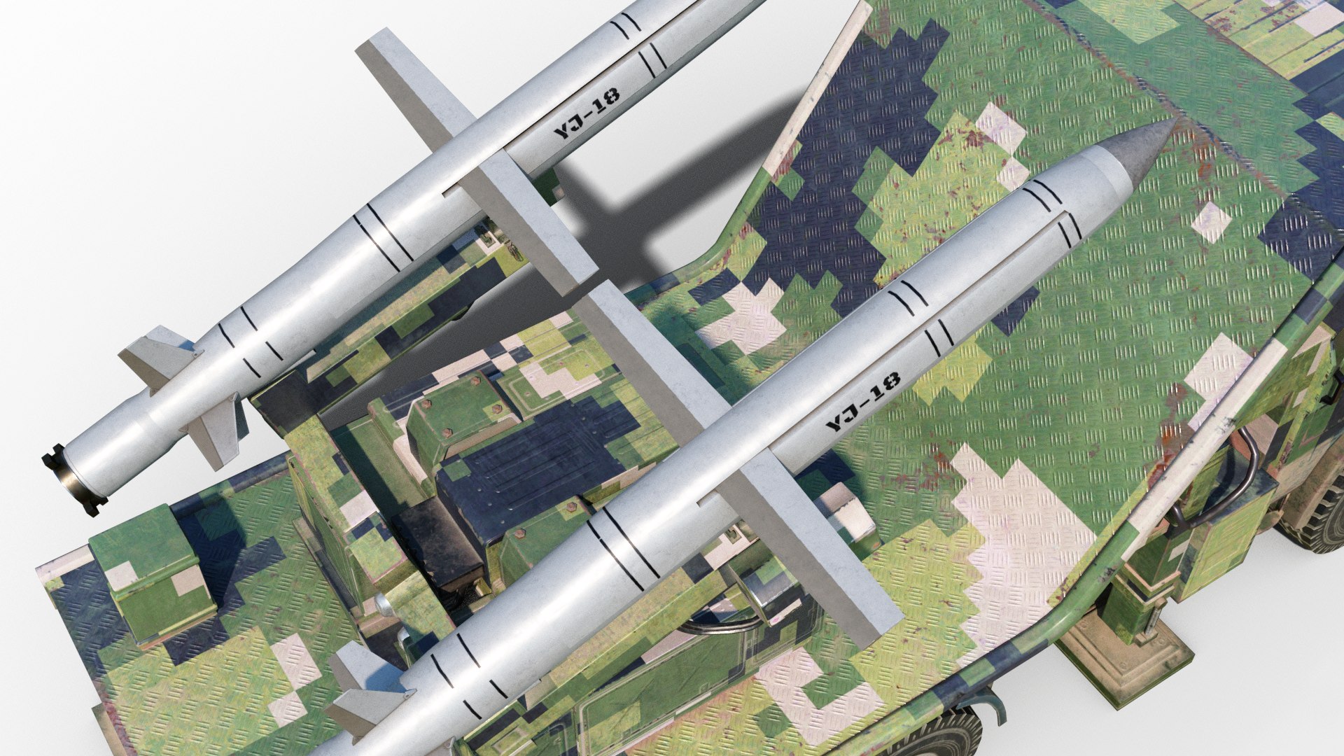 3D Model PLA Navy YJ-18 YJ18 ANTI-SHIP MISSILE Launcher - TurboSquid ...