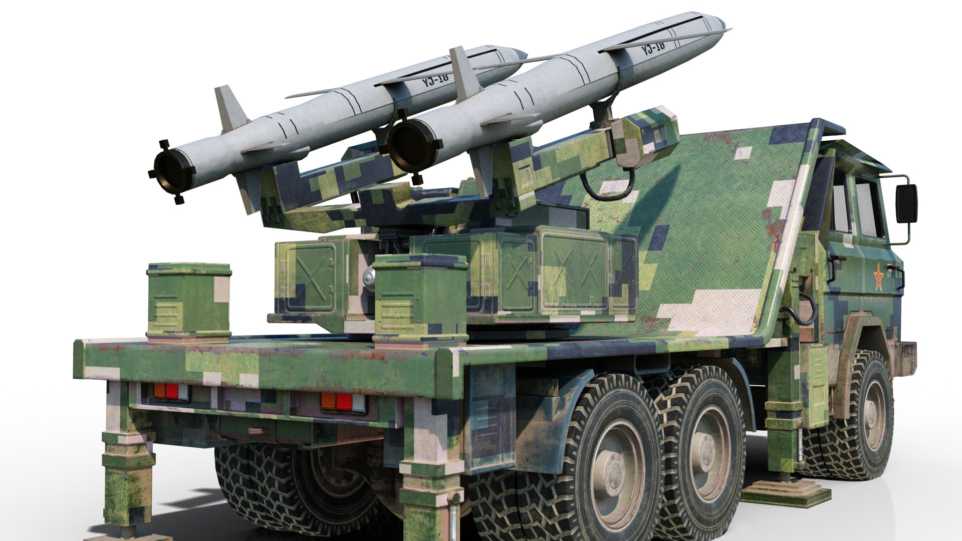 3D Model PLA Navy YJ-18 YJ18 ANTI-SHIP MISSILE Launcher - TurboSquid ...