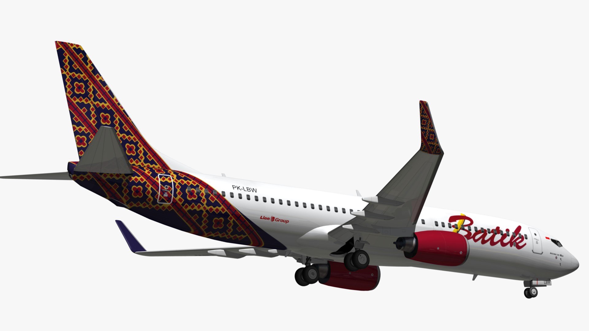 3D Model Boeing Batik Air - TurboSquid 1244634