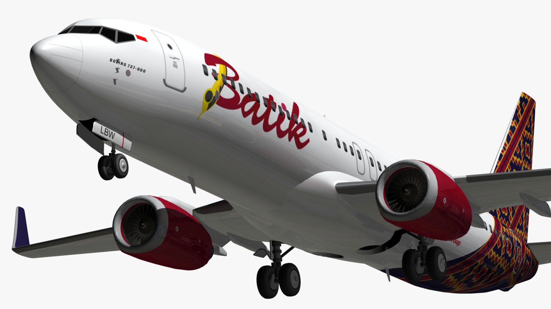3D Model Boeing Batik Air - TurboSquid 1244634