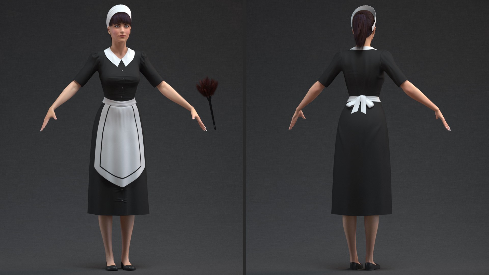 Housekeeping maid rigged female 3D - TurboSquid 1582751