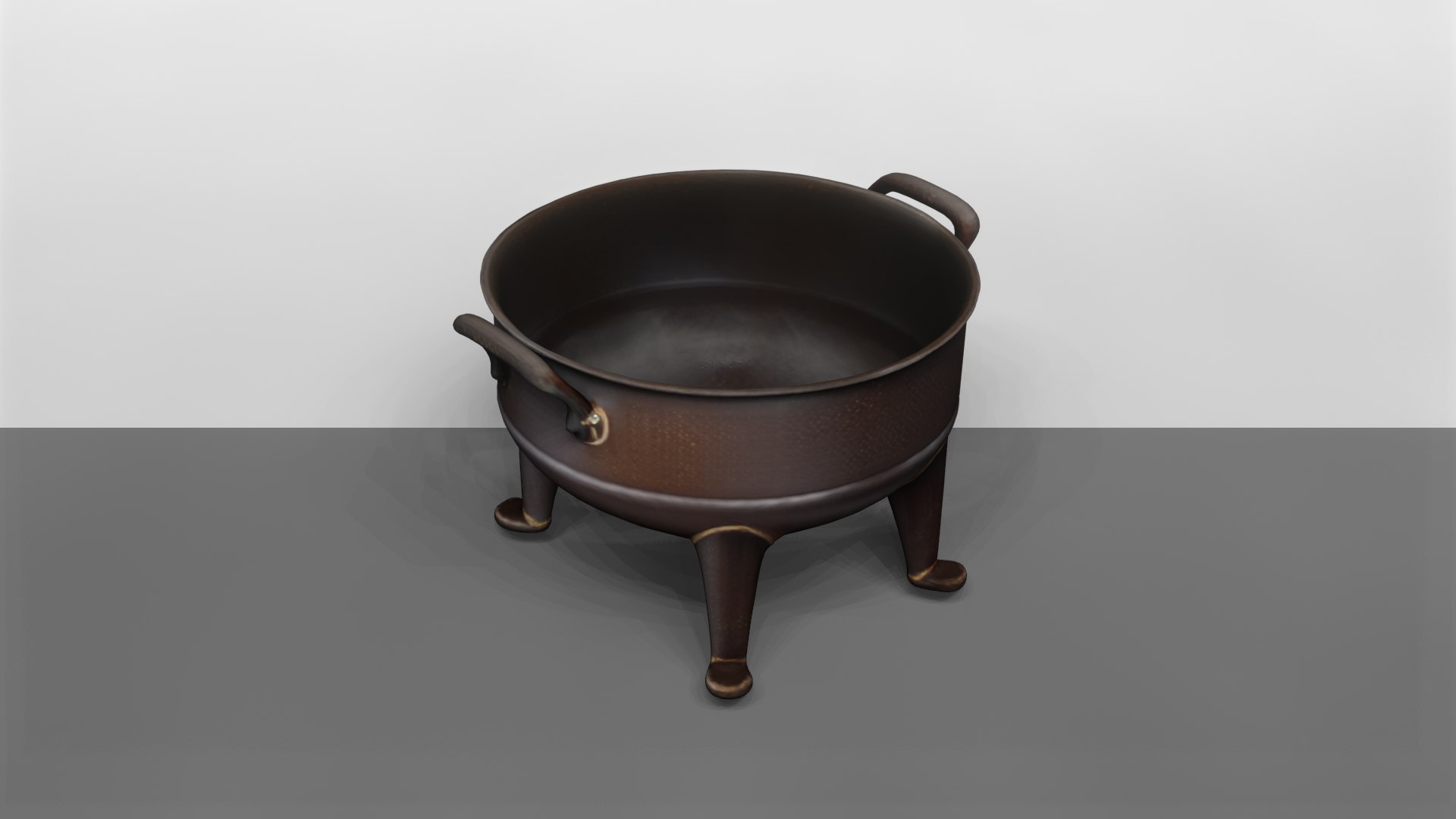3D Vintage Cast Iron Cauldron With Tripod Legs - TurboSquid 2417152
