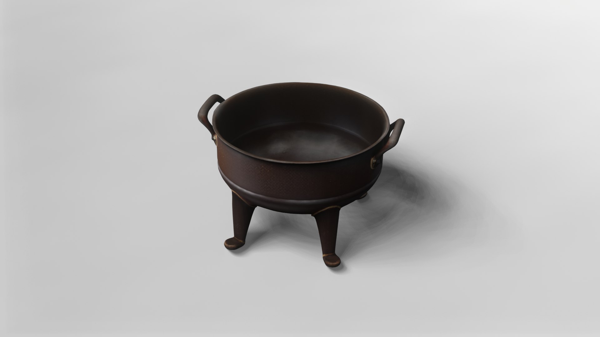 3D Vintage Cast Iron Cauldron With Tripod Legs - TurboSquid 2417152