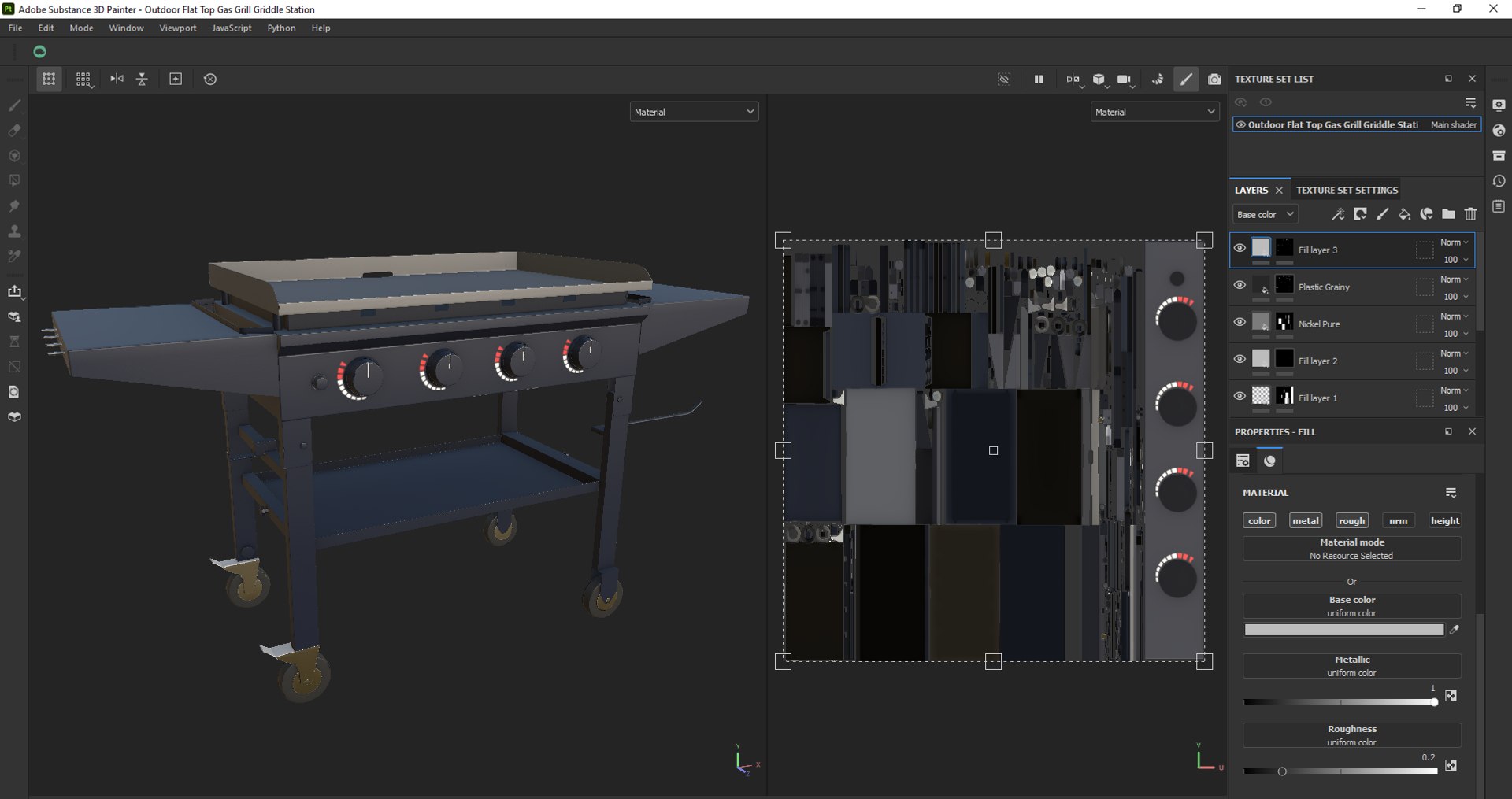 3D Gas Grill Griddle Station - TurboSquid 2208615