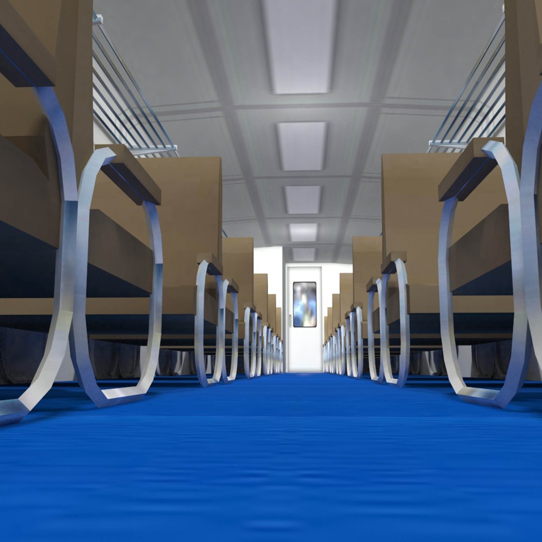 Low Poly Economy Class Train Wagon Interior 3D - TurboSquid 2214299