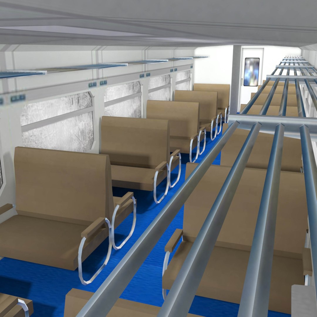 Low Poly Economy Class Train Wagon Interior 3D - TurboSquid 2214299