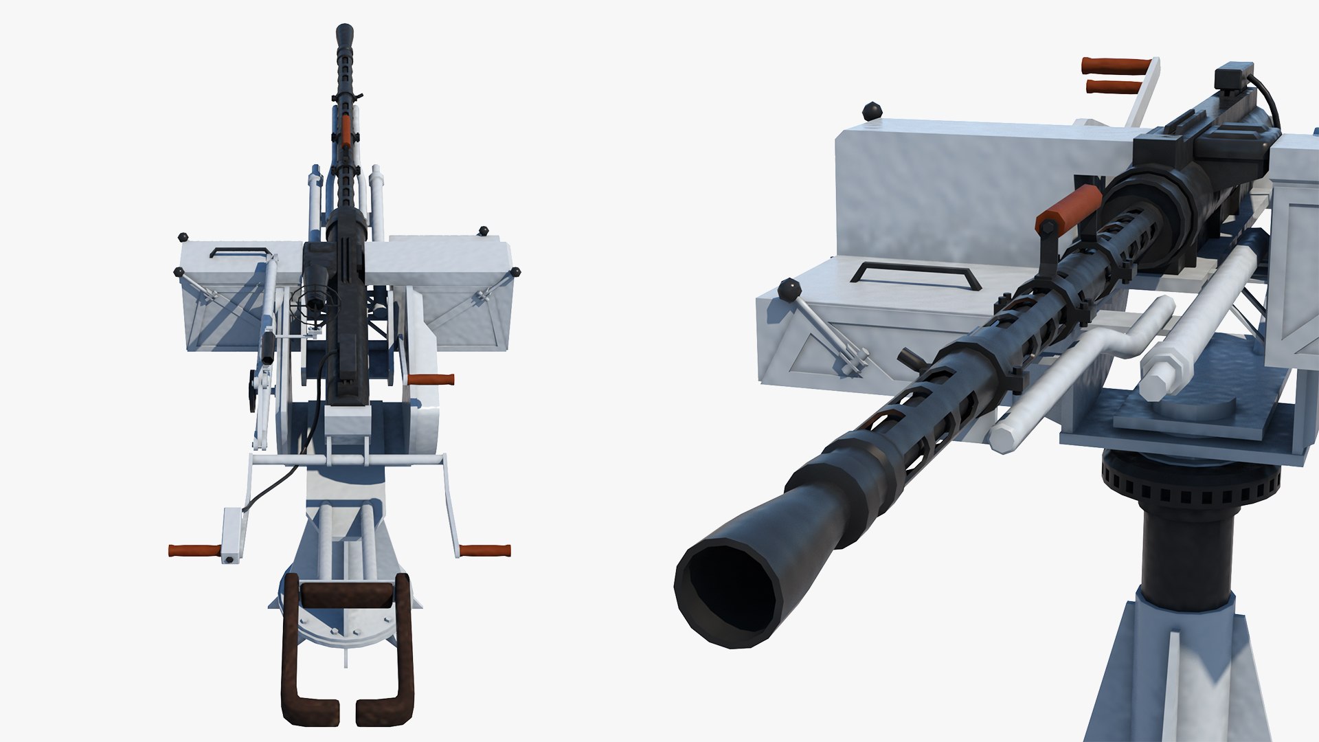 Deck guns 2 3D model - TurboSquid 1484342