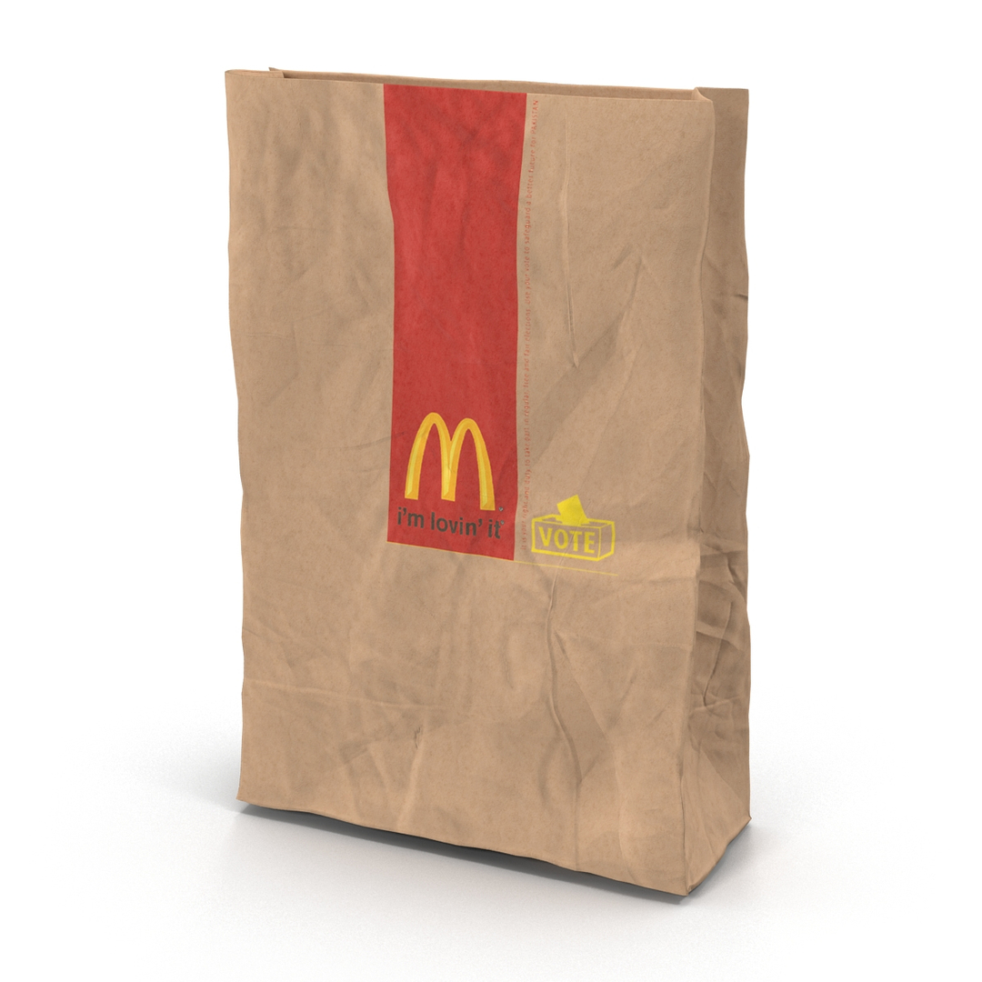 Crumpled Fast Food Paper Bag 3d Max