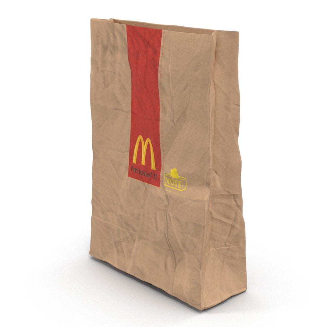 Crumpled Fast Food Paper Bag 3d Max