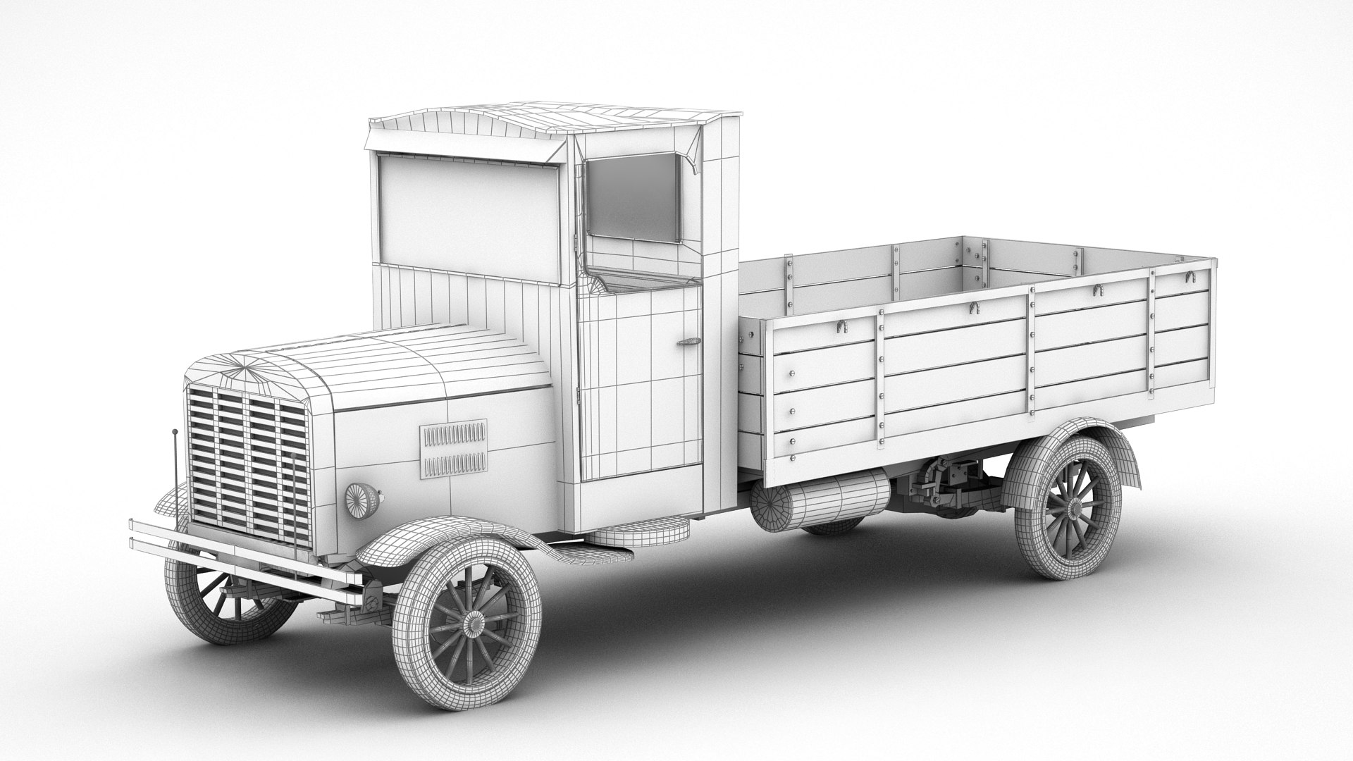 3D Old Truck 1900s Low-poly - TurboSquid 2010484