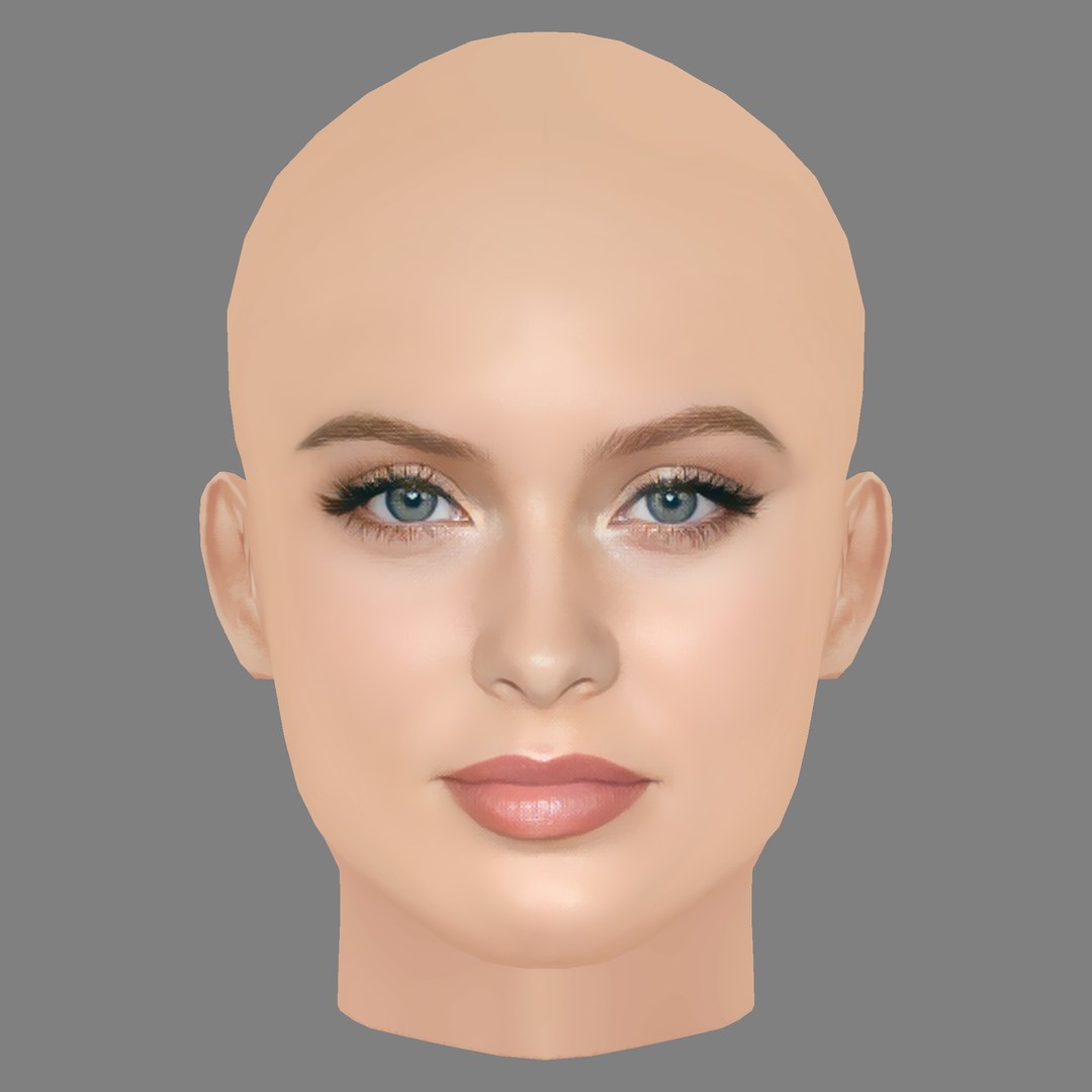 3D Model Zara Larsson Head - No Hair - Low Poly Head For Game ...